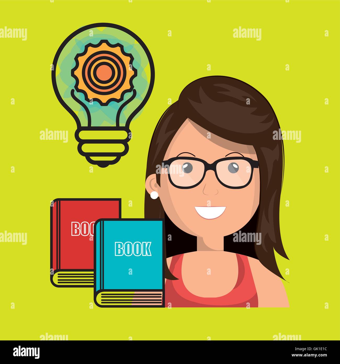 woman books idea icon Stock Vector Image & Art - Alamy