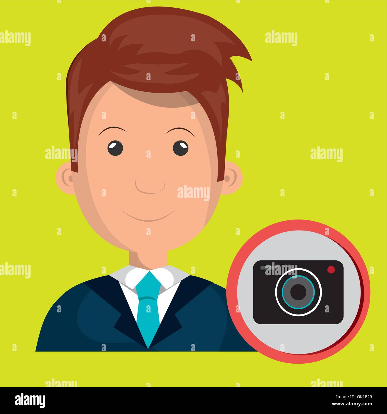 Man taking video camera portrait Stock Vector Images - Alamy