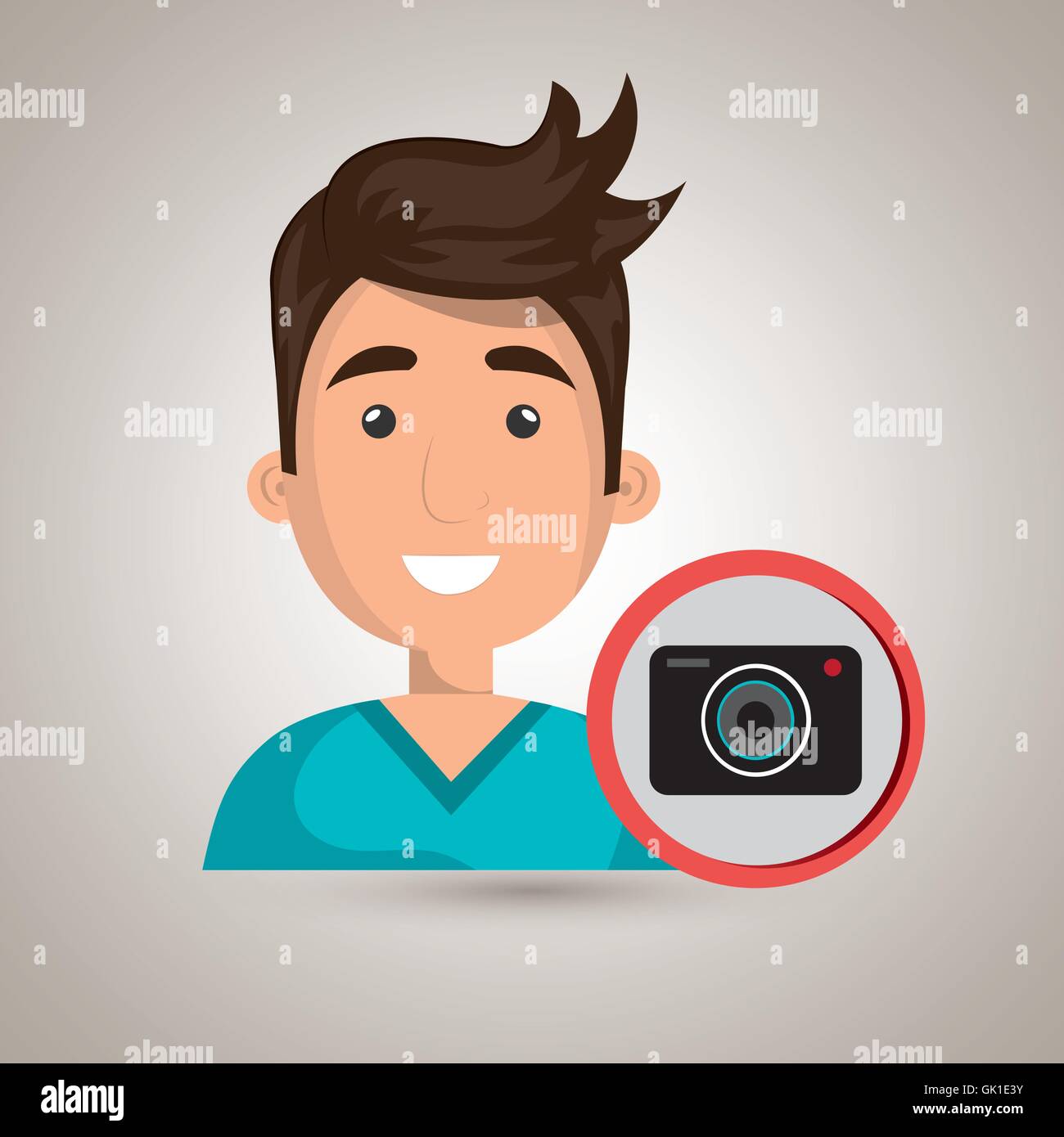 Man taking video camera portrait Stock Vector Images - Alamy