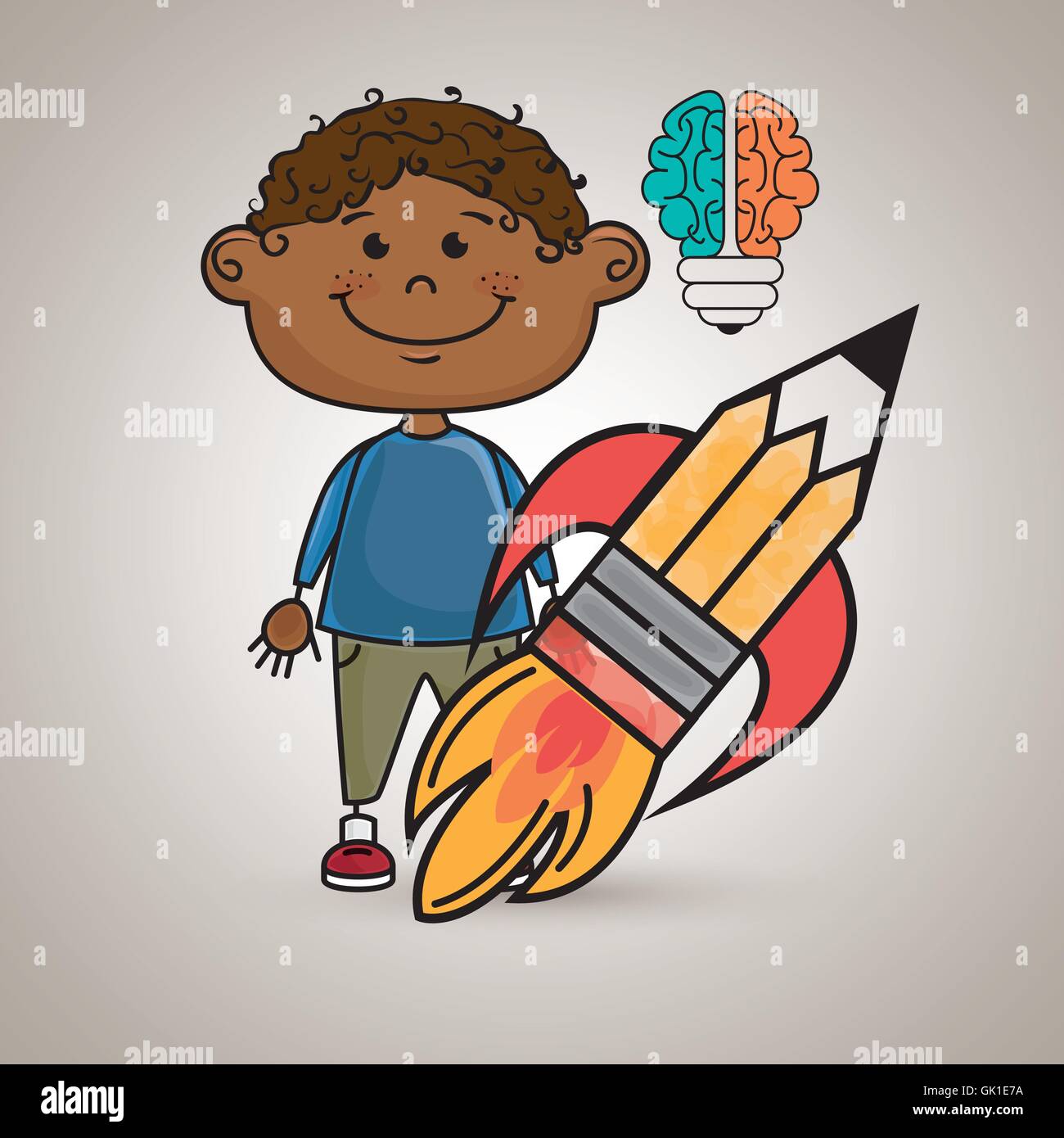 boy idea brain Stock Vector Image & Art - Alamy