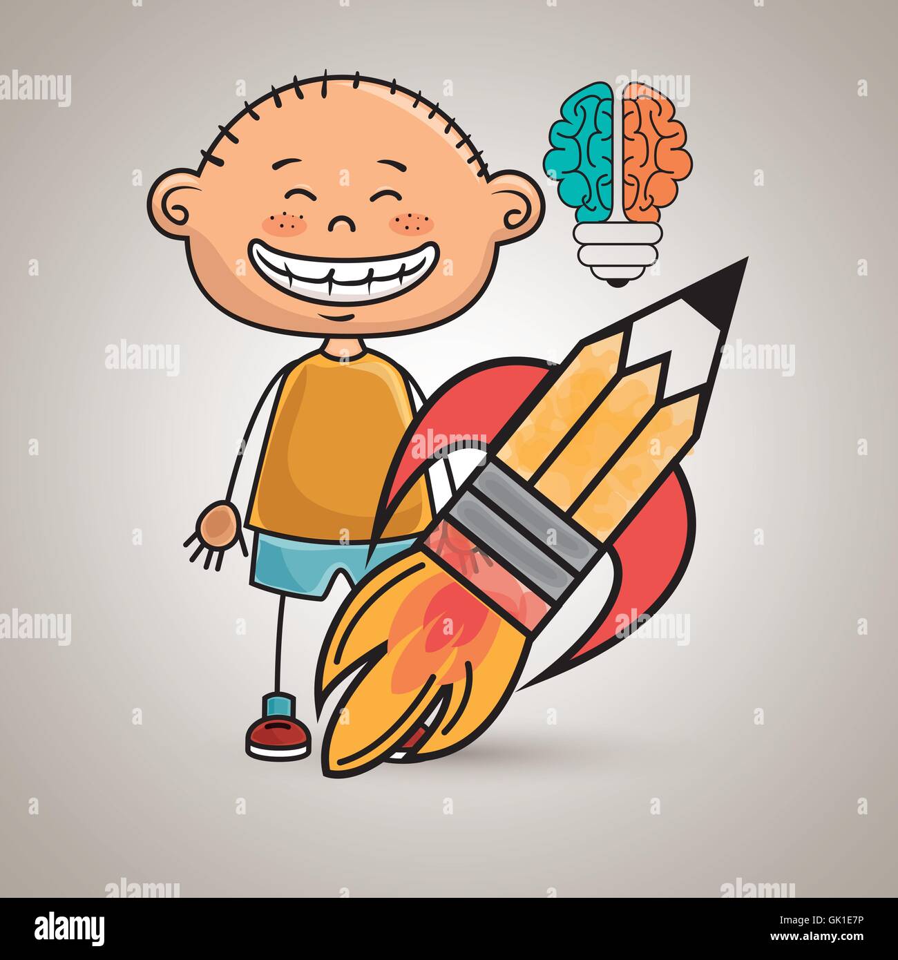 Boy with bright eyes Stock Vector Images - Alamy
