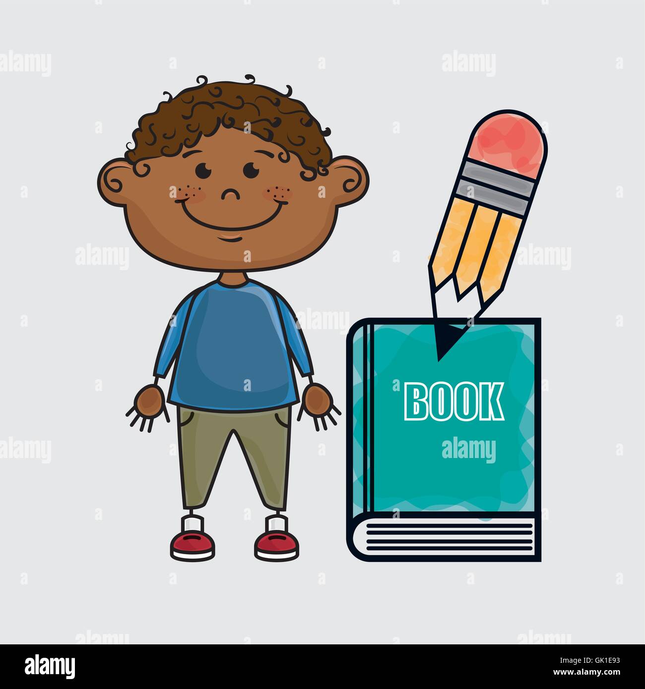 boy student book pencil Stock Vector Image & Art - Alamy