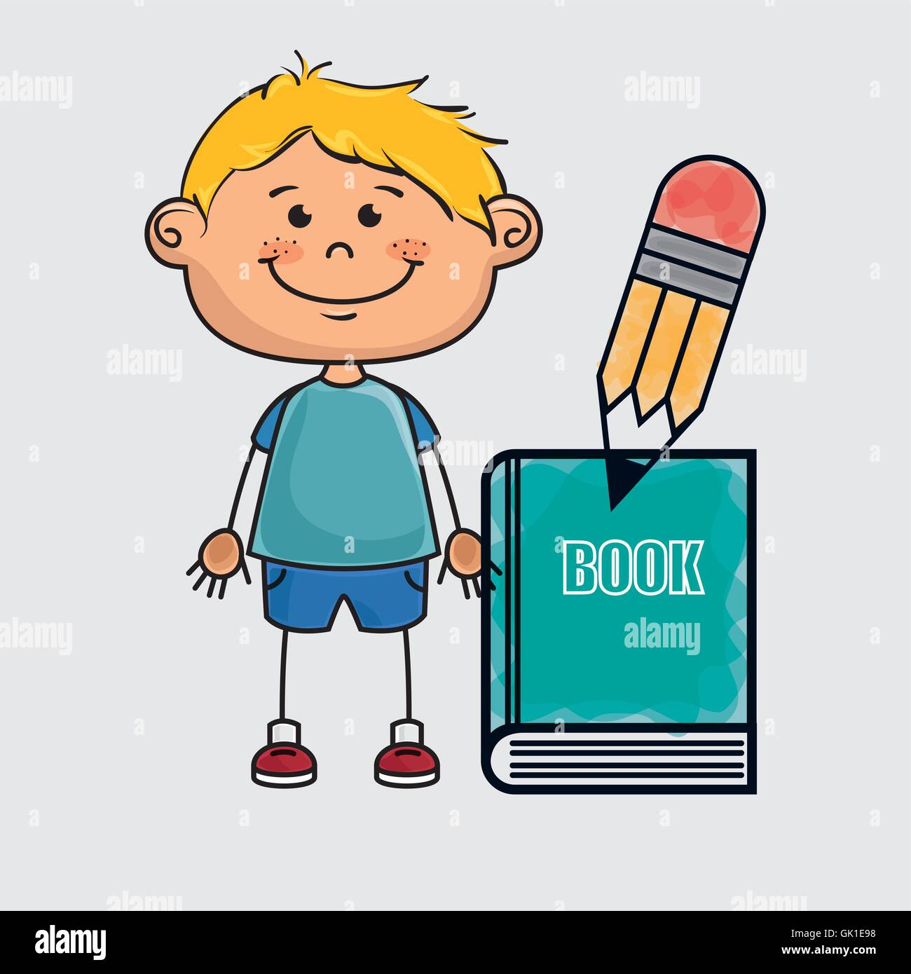 boy student book pencil Stock Vector Image & Art - Alamy
