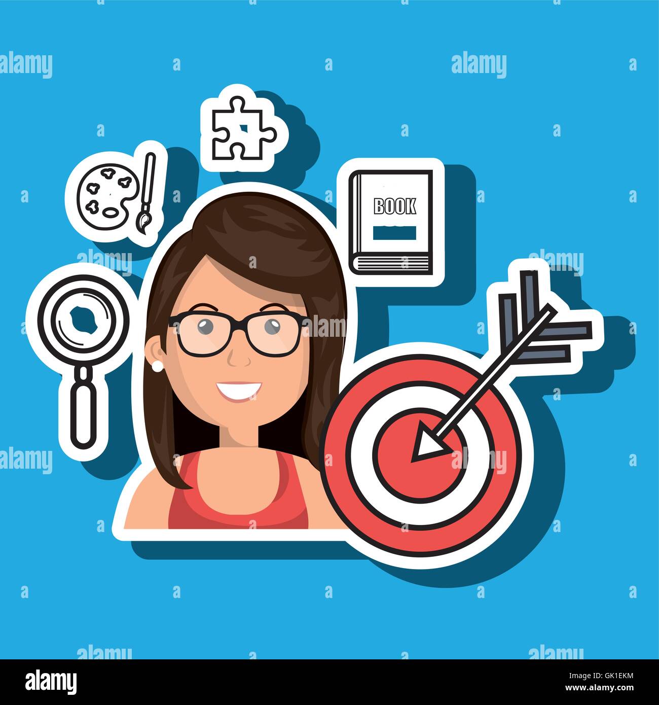 woman target student icon Stock Vector Image & Art - Alamy