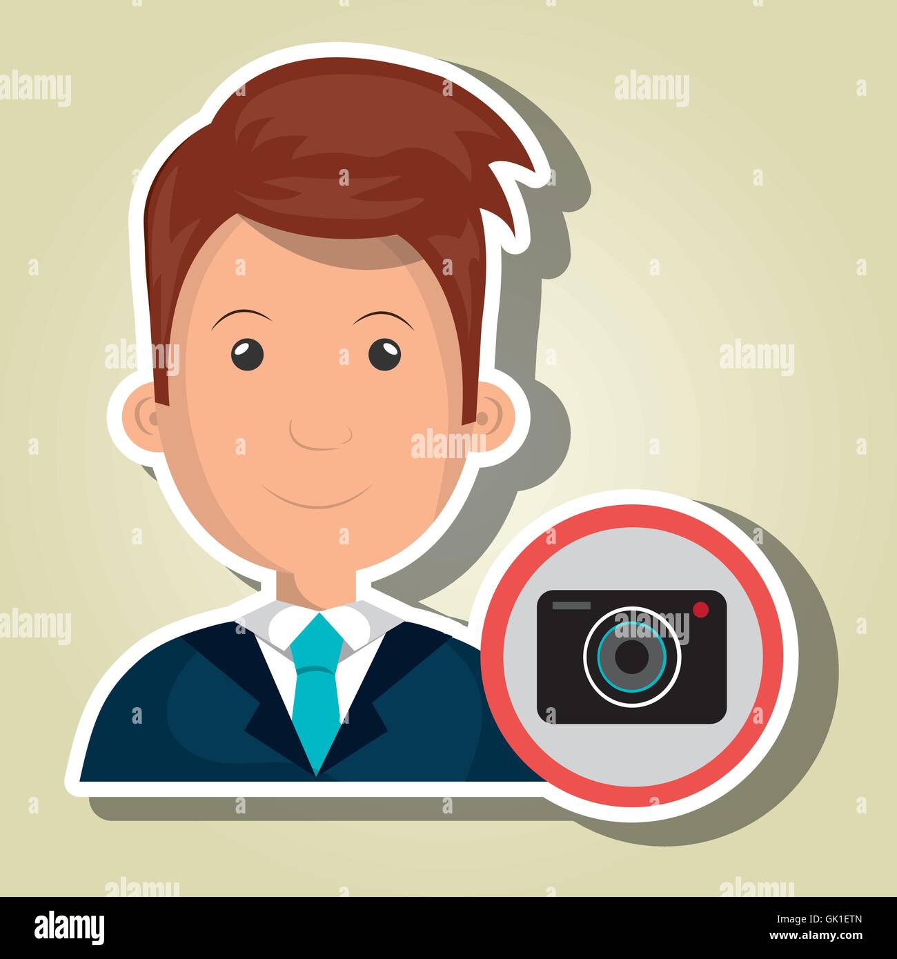 Man taking video camera portrait Stock Vector Images - Alamy