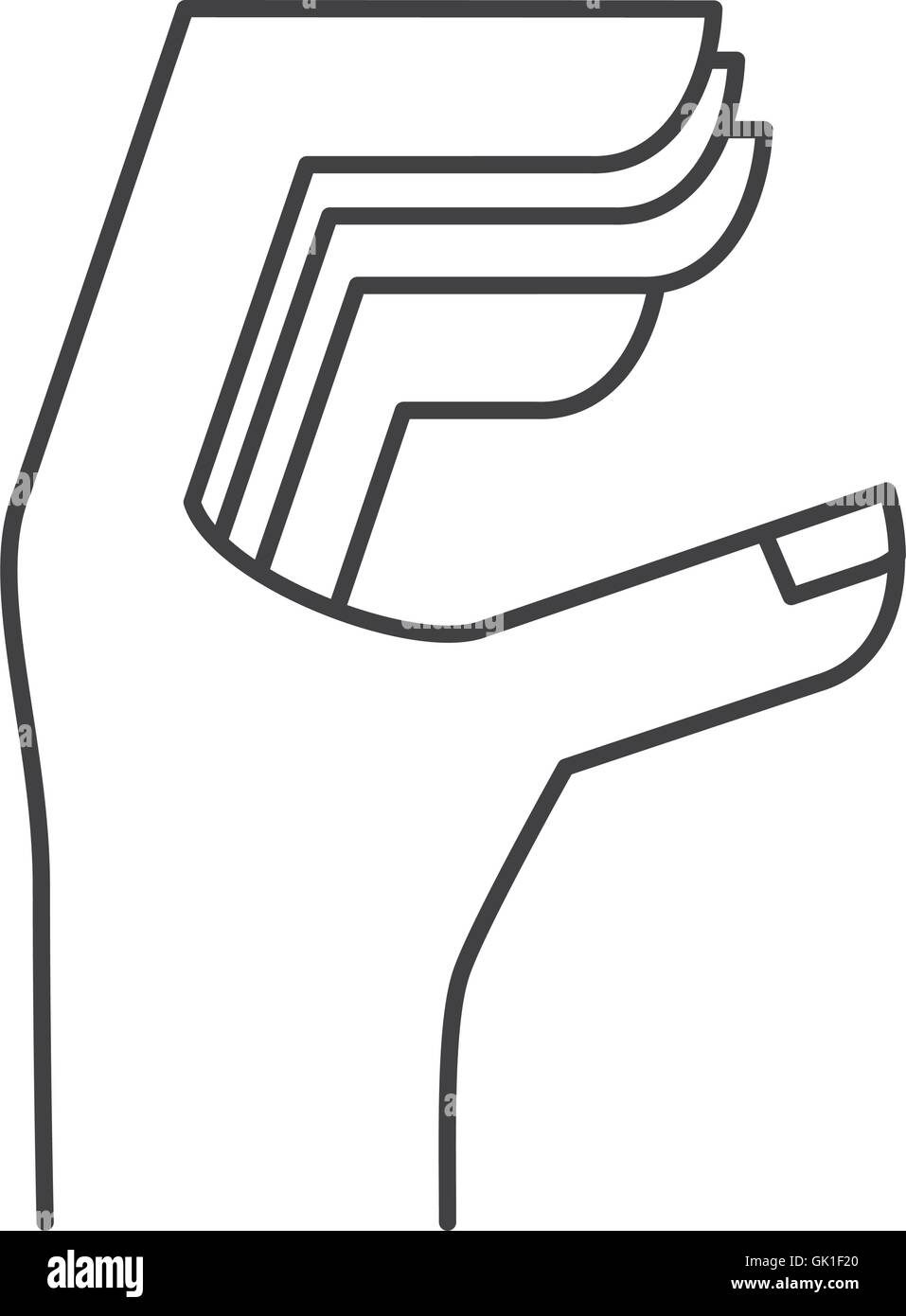 hand human sign isolated icon Stock Vector Image & Art - Alamy