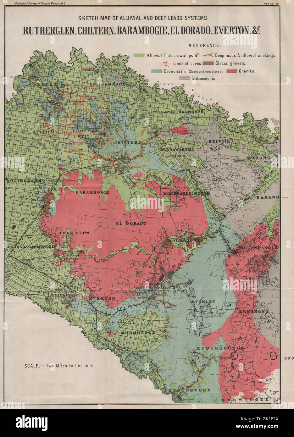 Rutherglen Chiltern Barambogie El Dorado Everton mines/geology Victoria ...