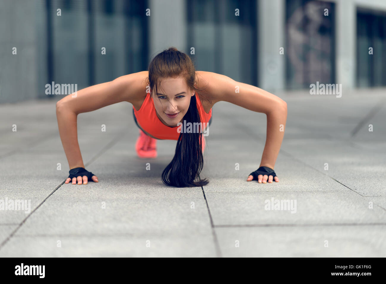 Press up woman exercise hi-res stock photography and images - Alamy