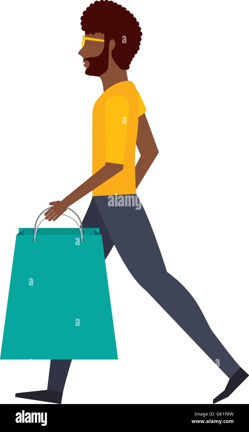 avatar person with shopping bags Stock Vector Image & Art - Alamy