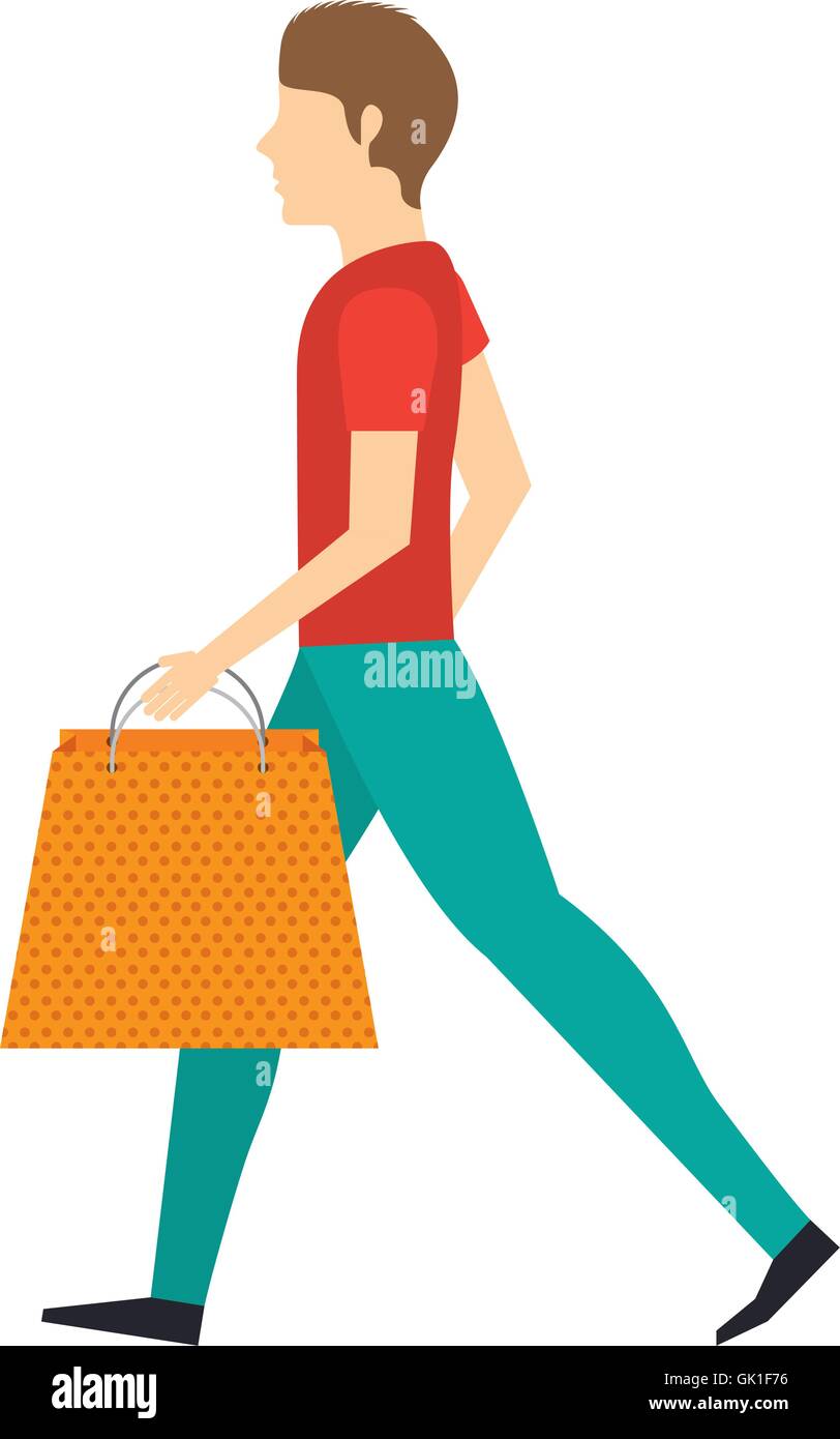 avatar person with shopping bags Stock Vector Image & Art - Alamy