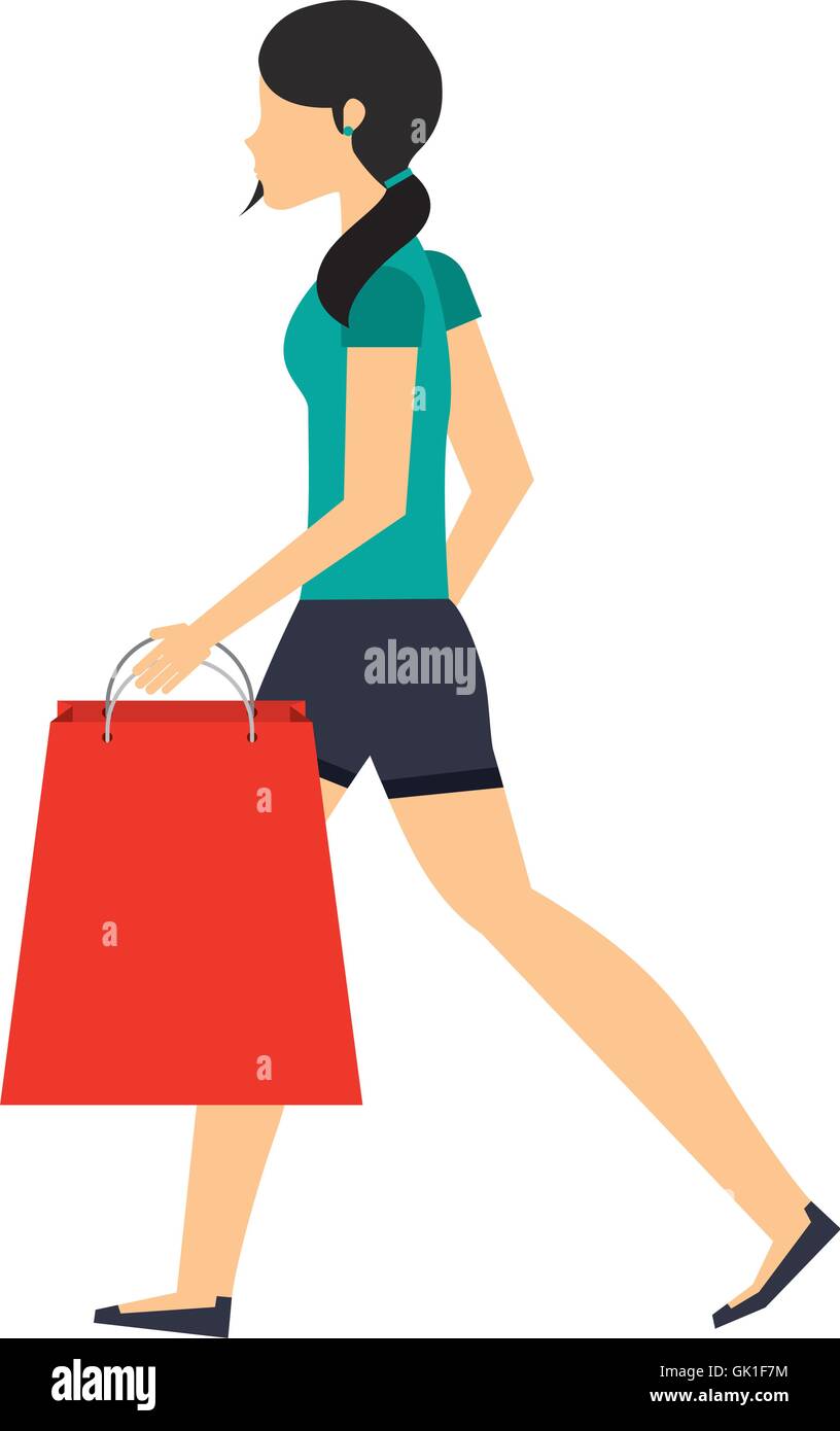 avatar person with shopping bags Stock Vector Image & Art - Alamy