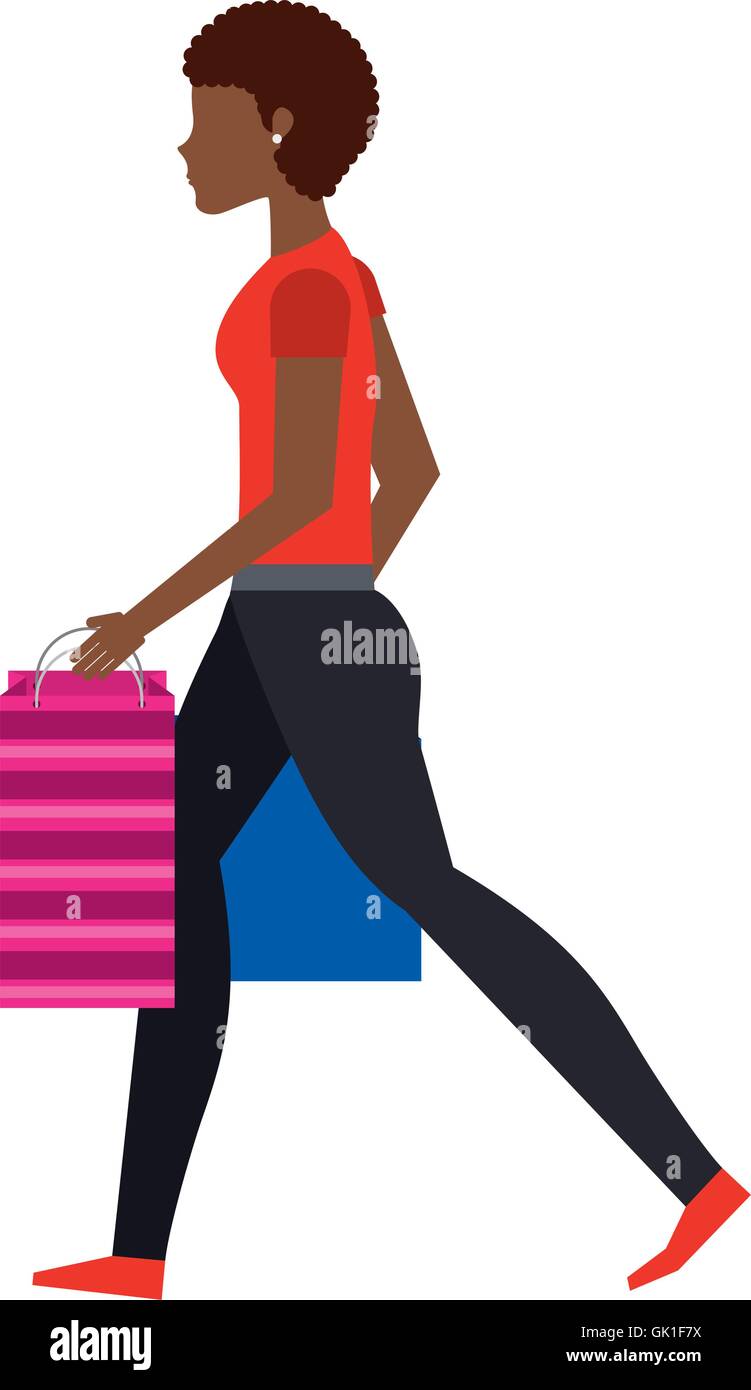 avatar person with shopping bags Stock Vector Image & Art - Alamy