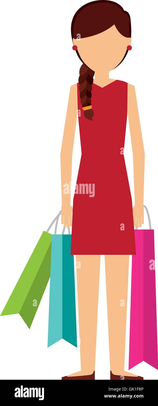 avatar person with shopping bags Stock Vector Image & Art - Alamy