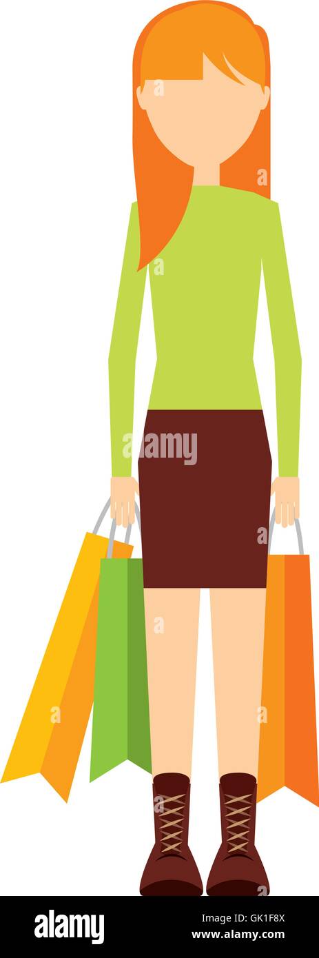 avatar person with shopping bags Stock Vector Image & Art - Alamy