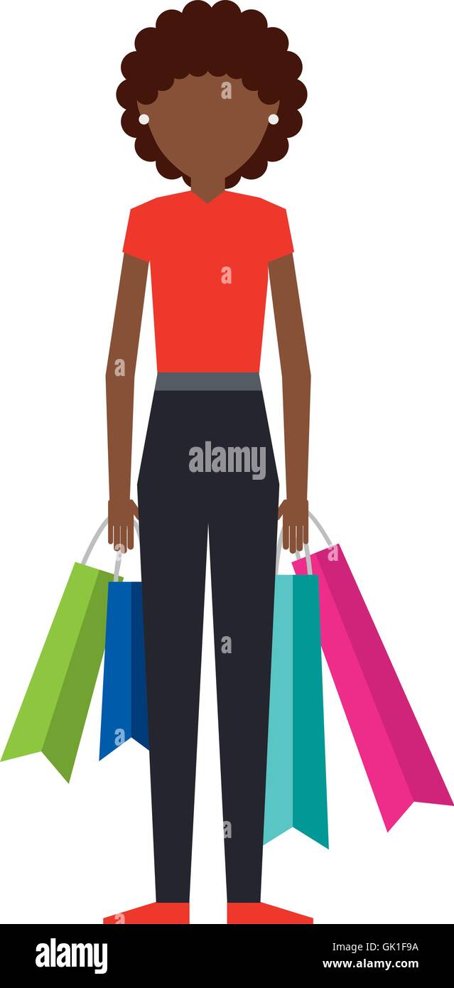 avatar person with shopping bags Stock Vector Image & Art - Alamy