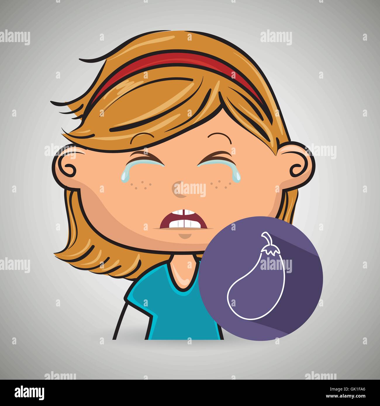 girl vegetable cry Stock Vector Image & Art - Alamy
