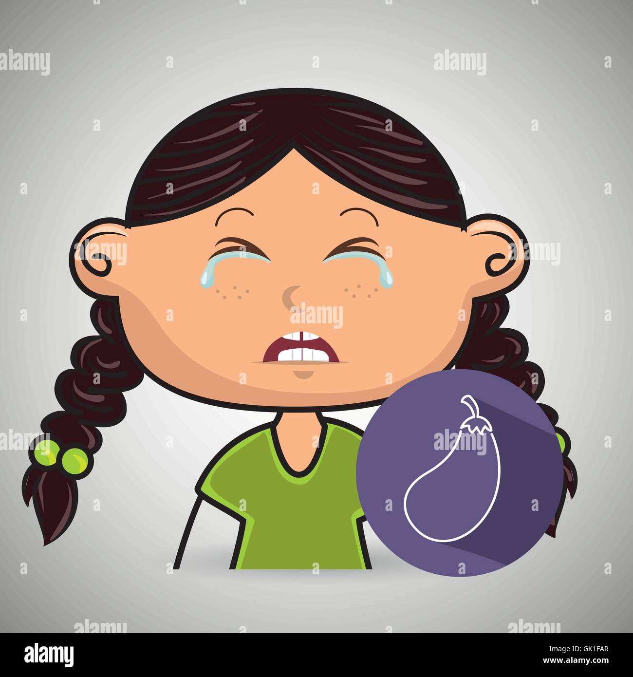 girl vegetable cry Stock Vector Image & Art - Alamy