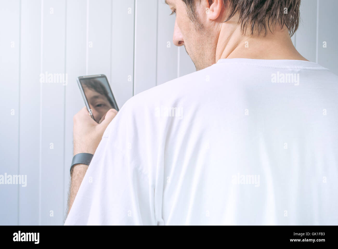 Face reflection on screen hi-res stock photography and images - Alamy