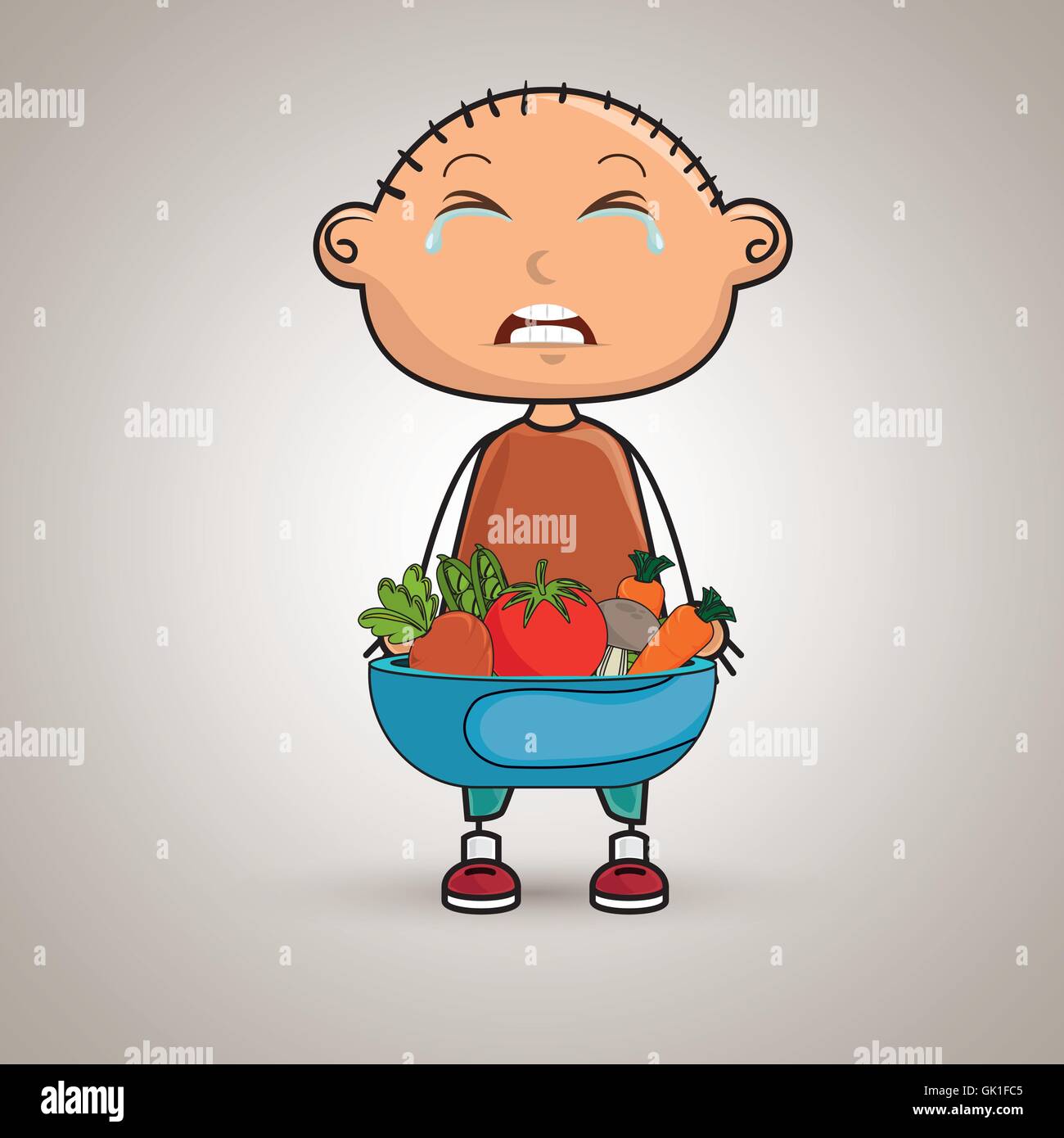 Crying baby boy eating vegetable hi-res stock photography and images ...