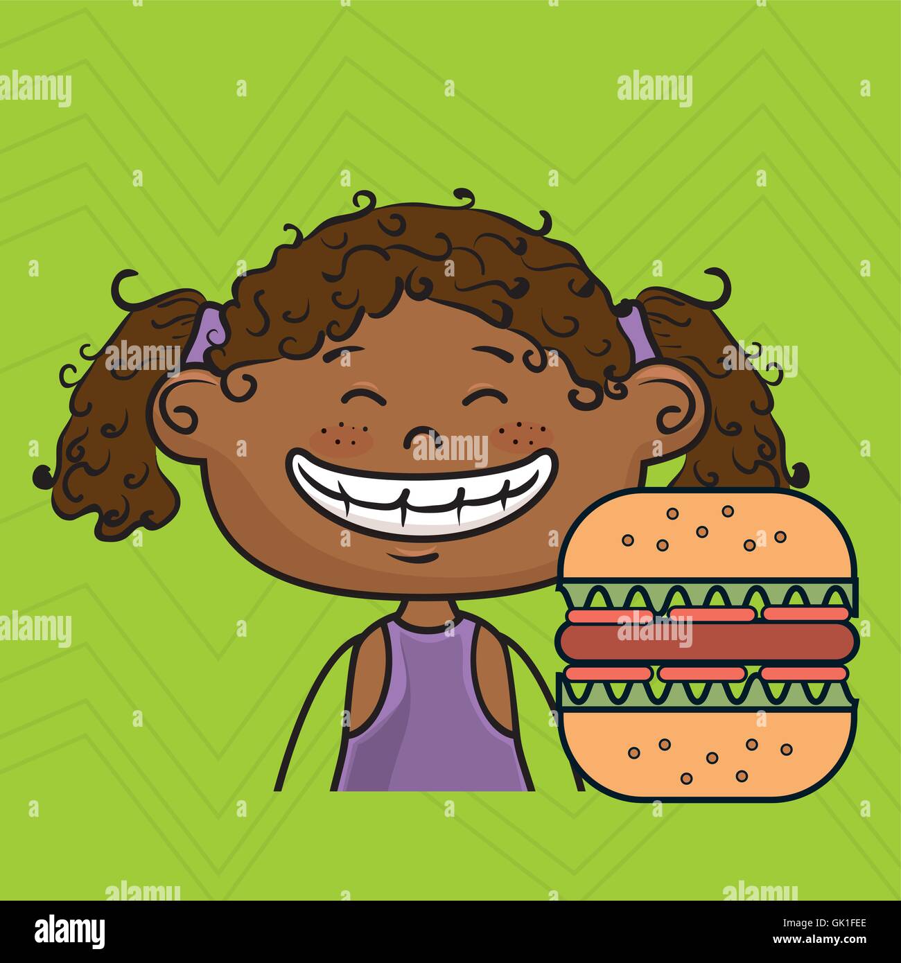 girl burger fast food Stock Vector Image & Art - Alamy