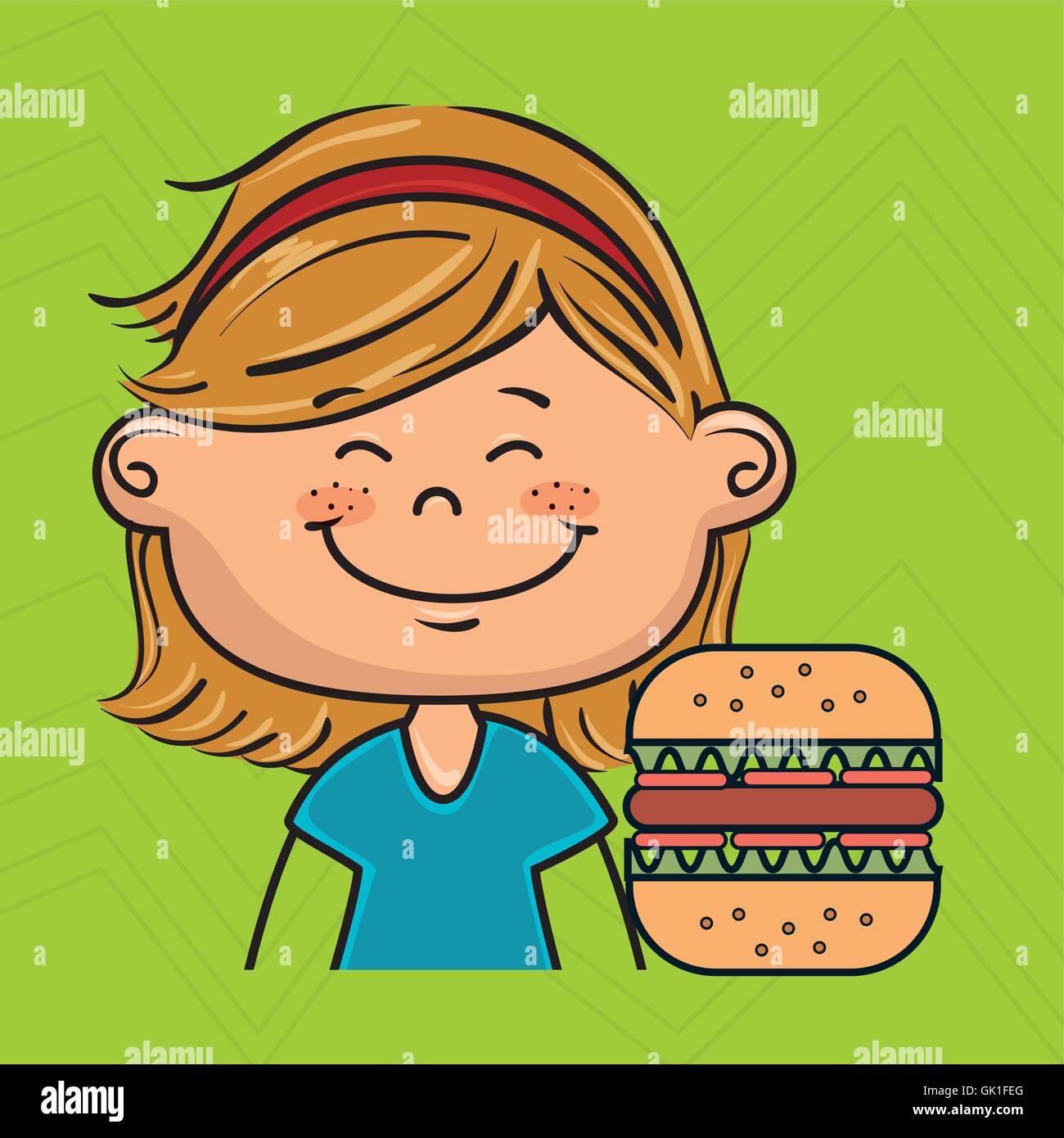 girl burger fast food Stock Vector Image & Art - Alamy