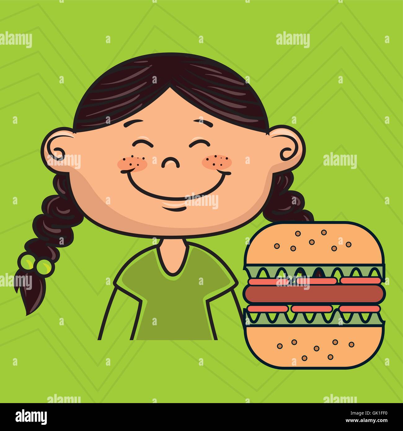 girl burger fast food Stock Vector Image & Art - Alamy