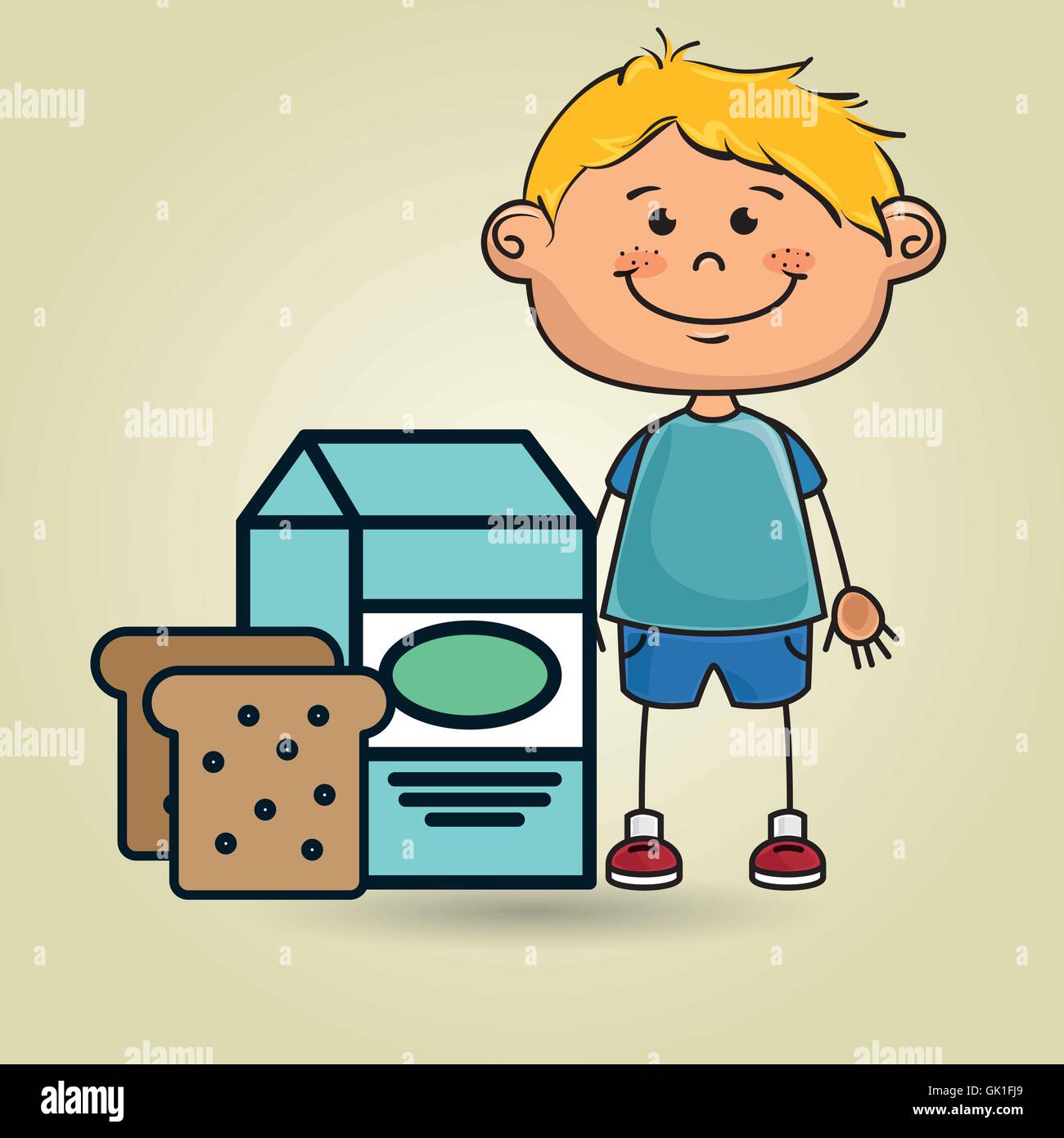 boy milk bread Stock Vector Image & Art - Alamy