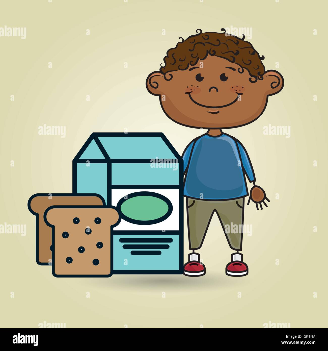 boy milk bread Stock Vector Image & Art - Alamy