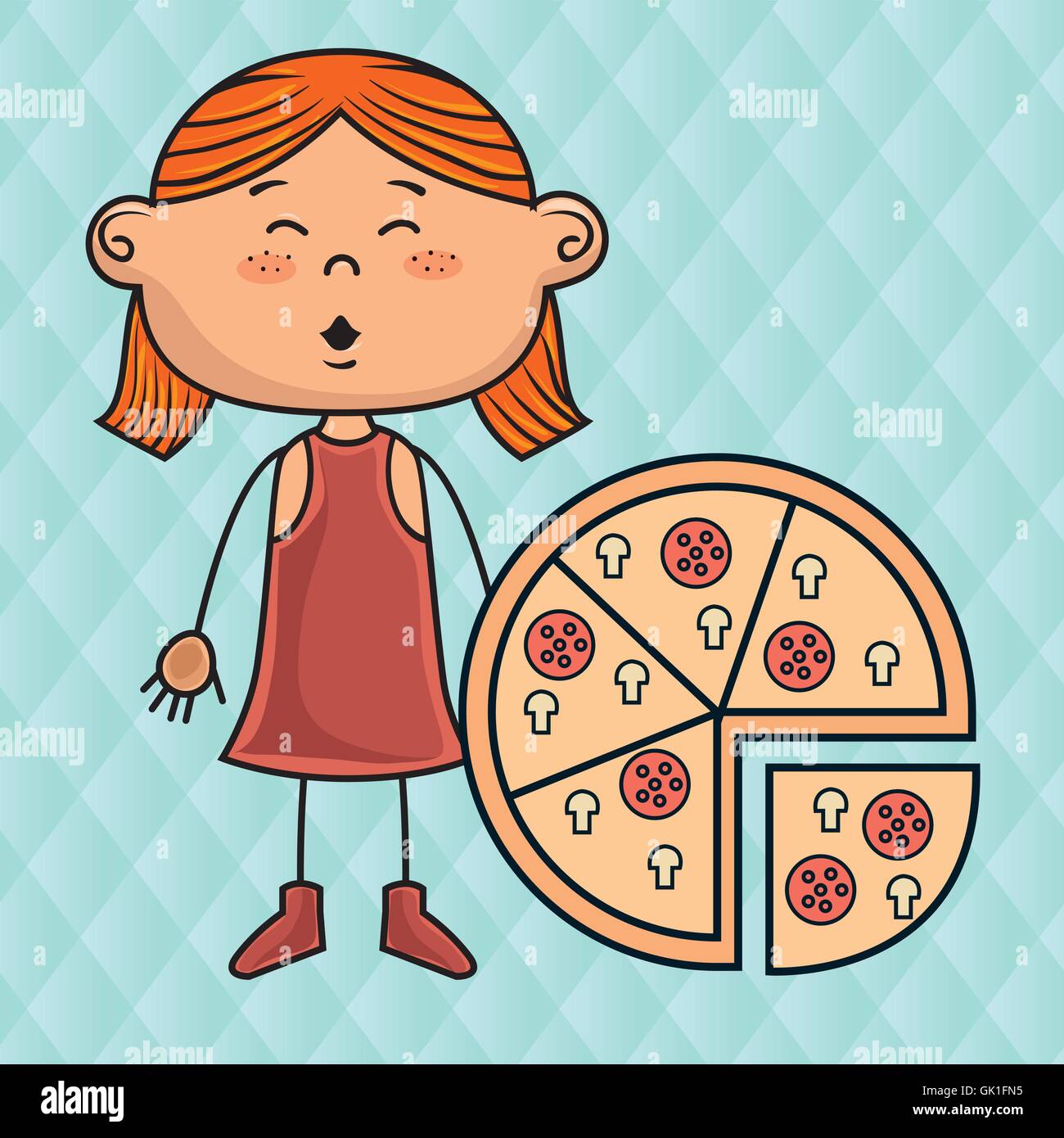 girl pizza fast food Stock Vector Image & Art - Alamy