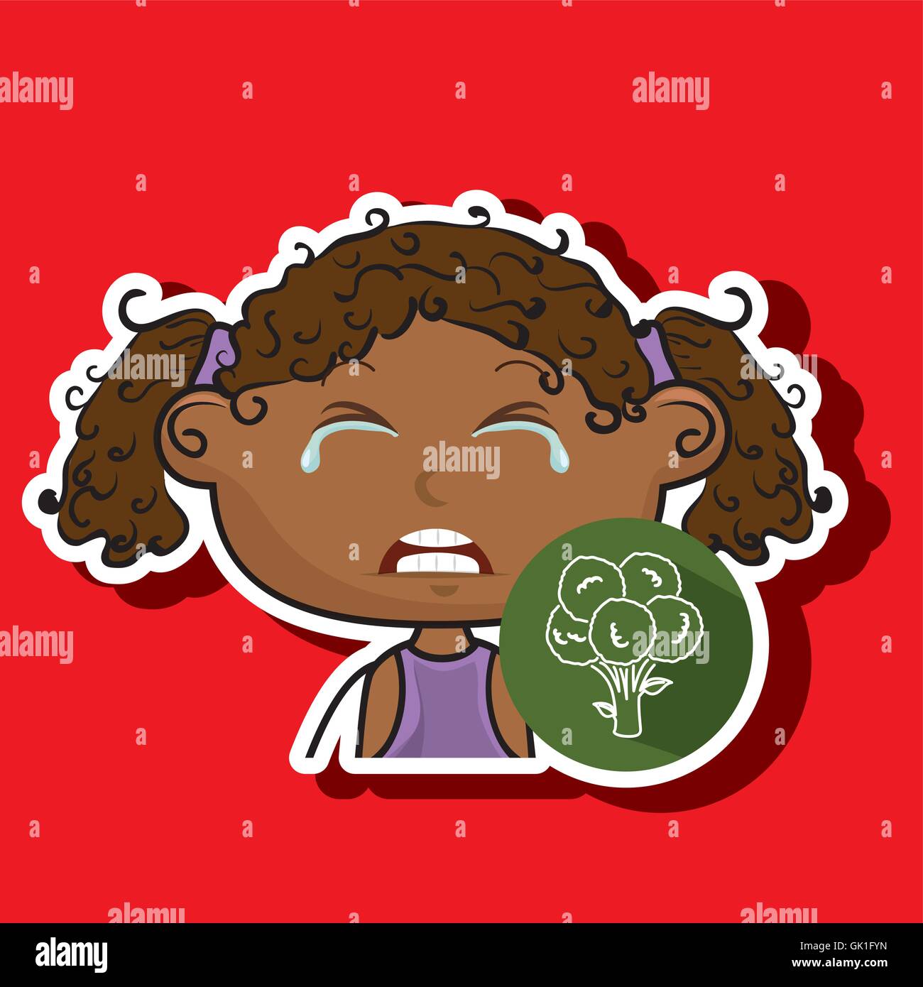 girl vegetable cry Stock Vector Image & Art - Alamy