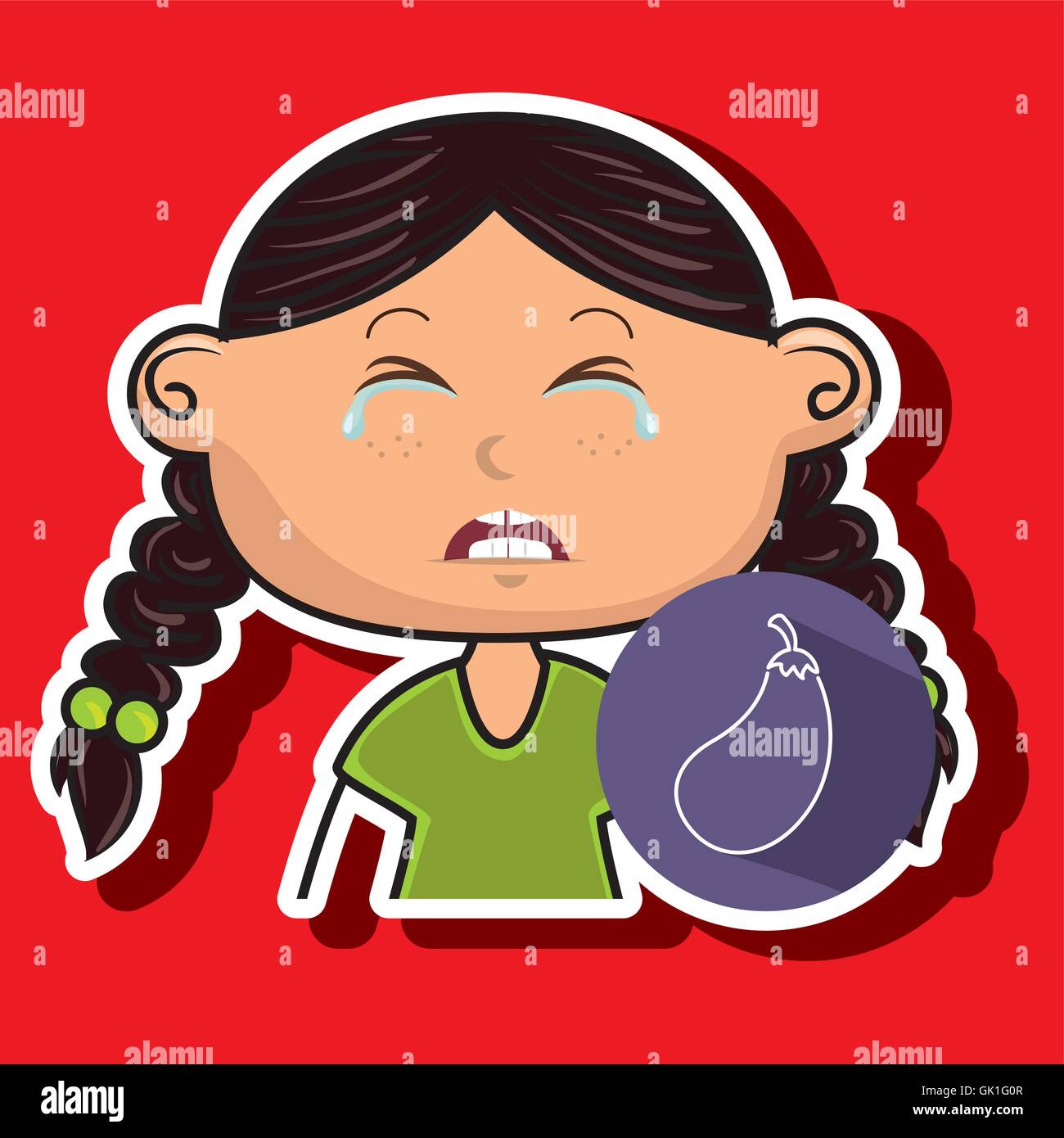 girl vegetable cry Stock Vector Image & Art - Alamy