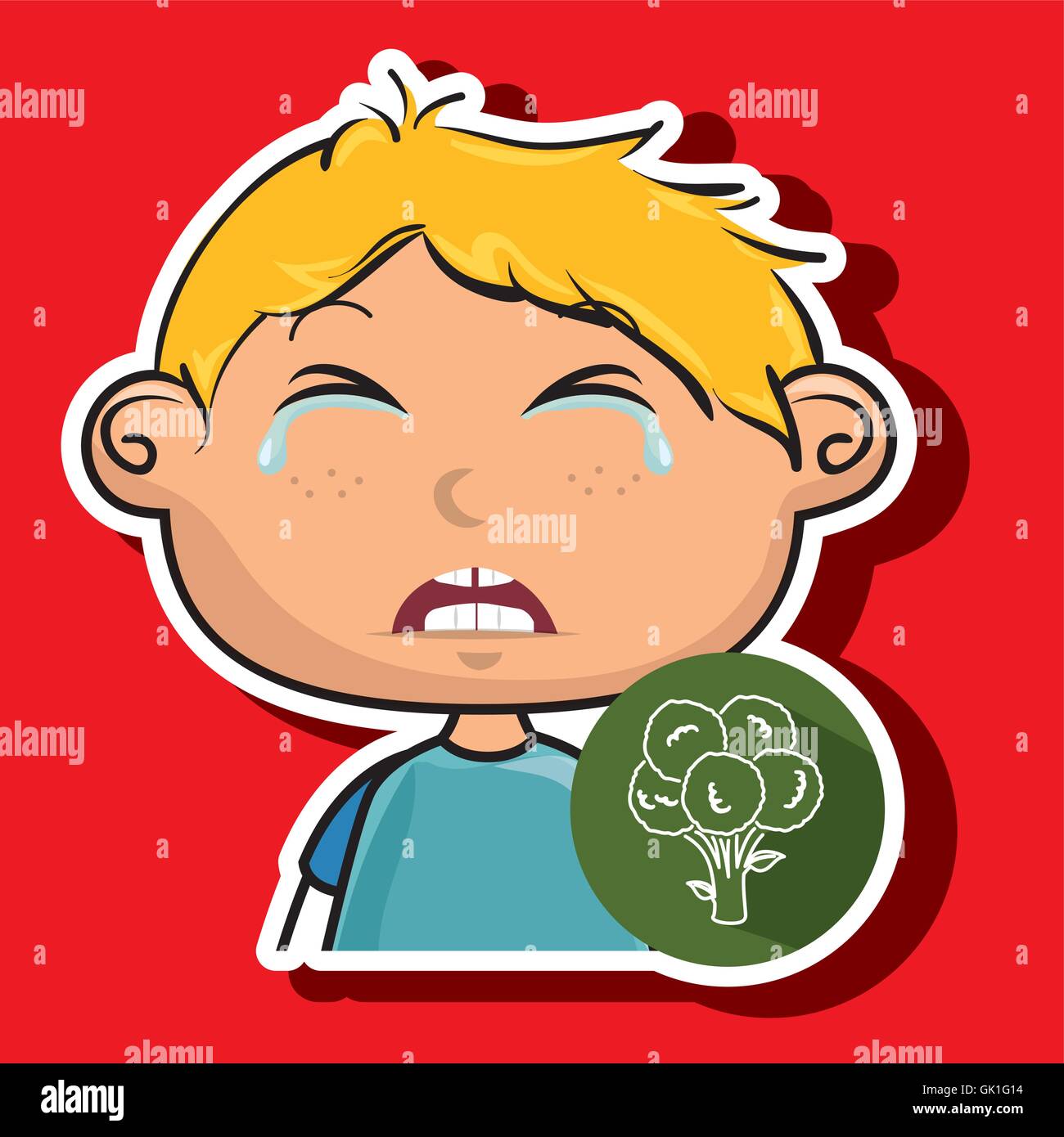 boy vegetable cry Stock Vector Image & Art - Alamy