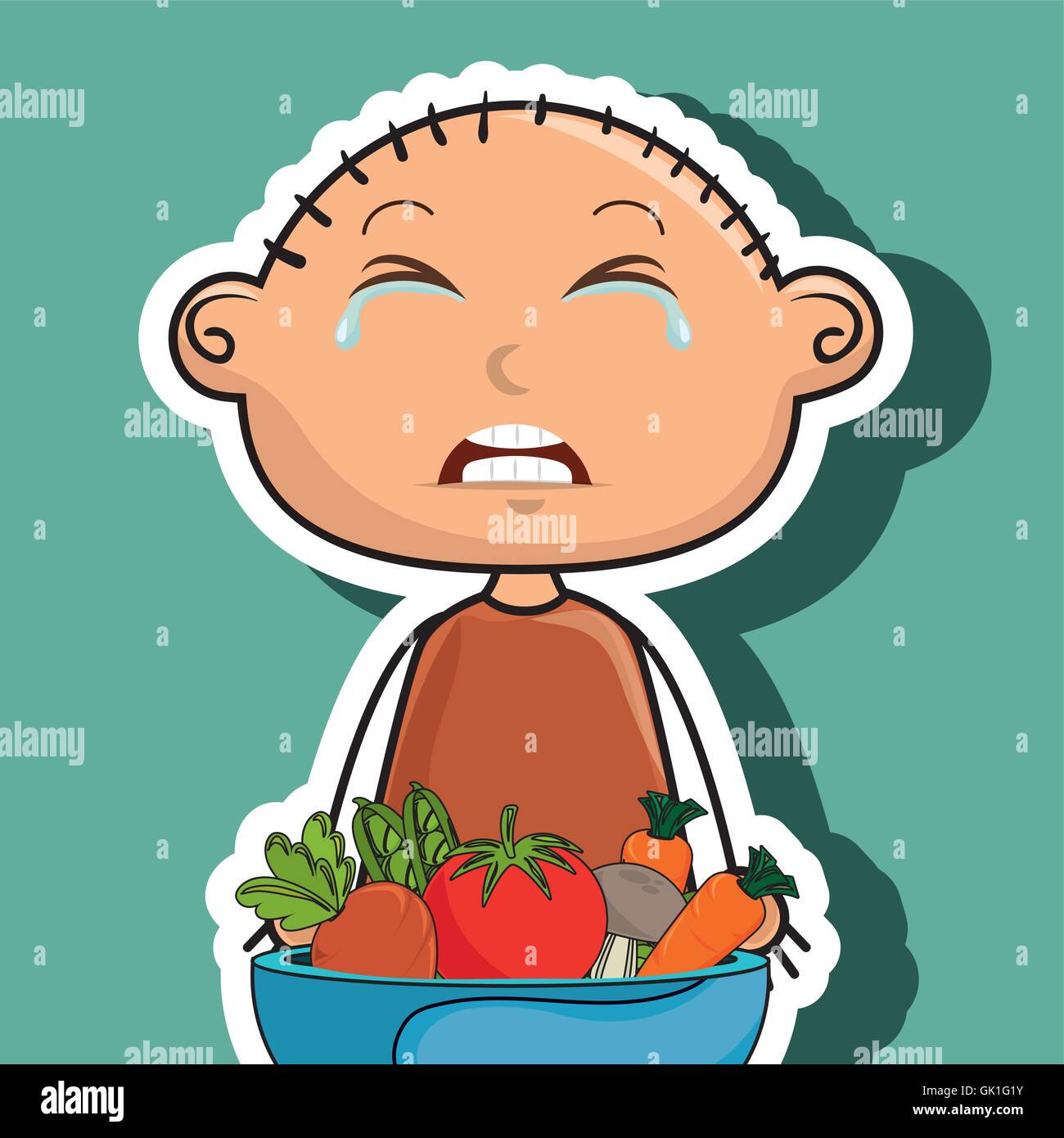 Crying baby boy eating vegetable hi-res stock photography and images ...