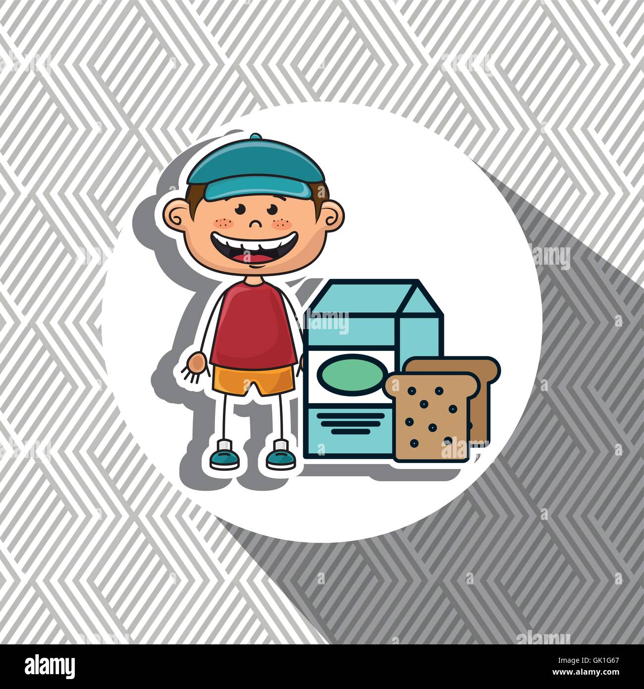 boy milk bread Stock Vector Image & Art - Alamy