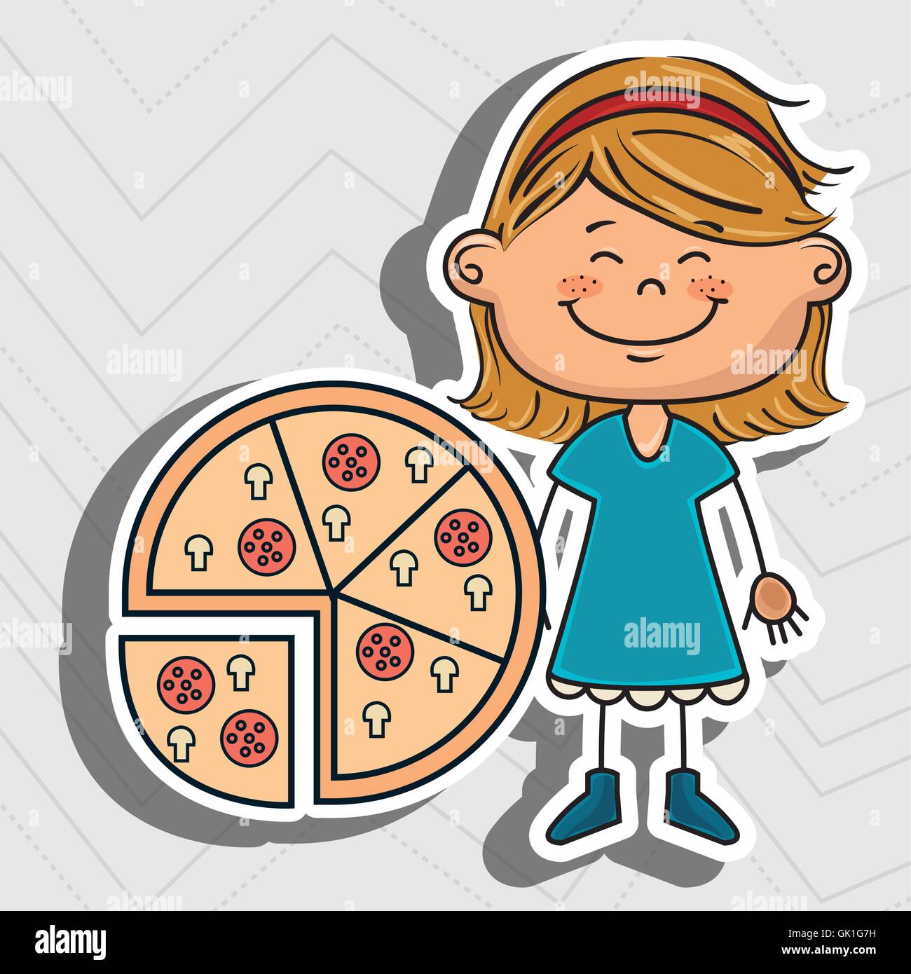 girl pizza fast food Stock Vector Image & Art - Alamy