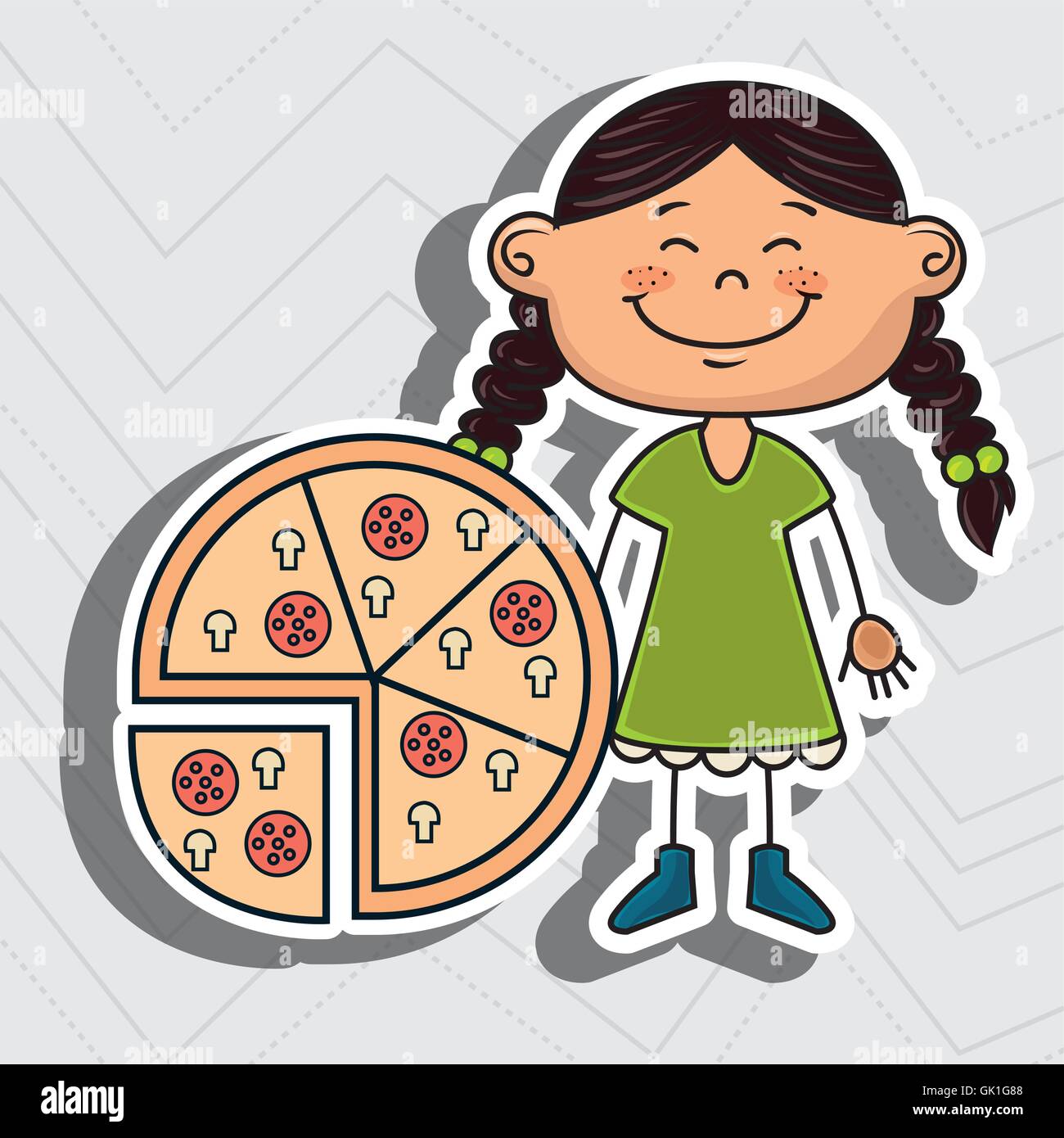 girl pizza fast food Stock Vector Image & Art - Alamy