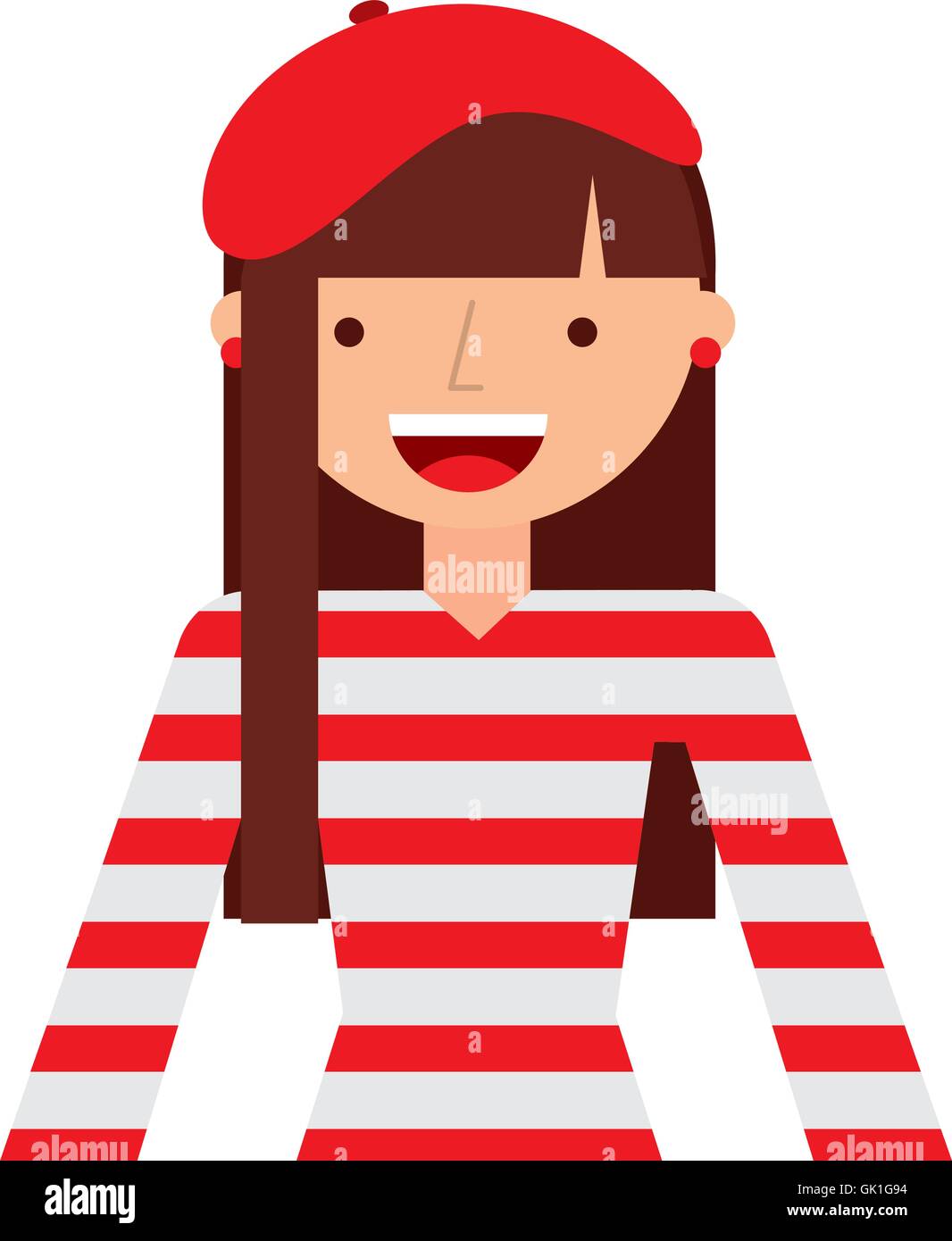 french woman character isolated icon Stock Vector Image & Art - Alamy