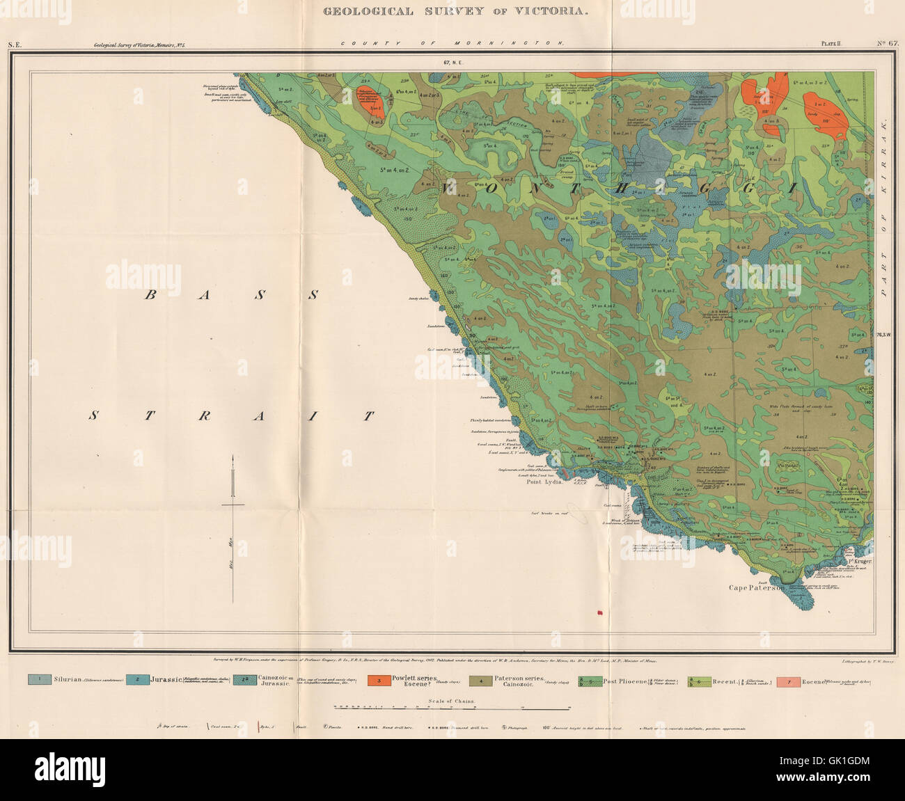 Victoria Geological survey. WONTHAGGI CAPE PATERSON. Australia, 1909 ...