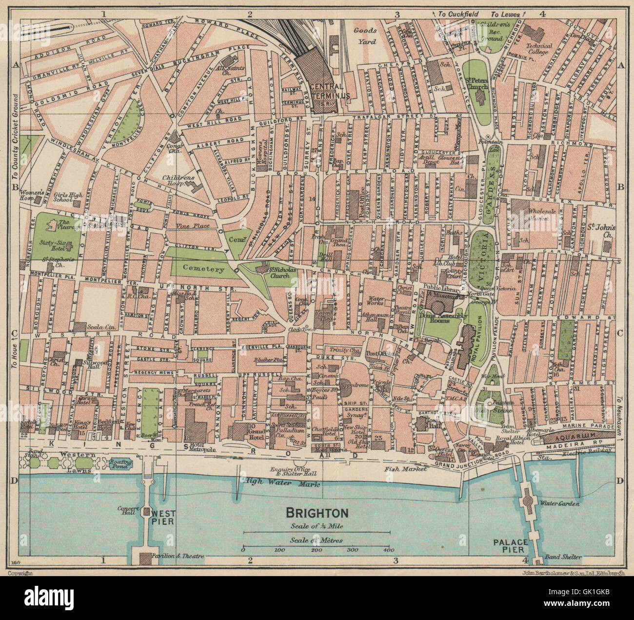 Brighton antique town city plan hi-res stock photography and images - Alamy
