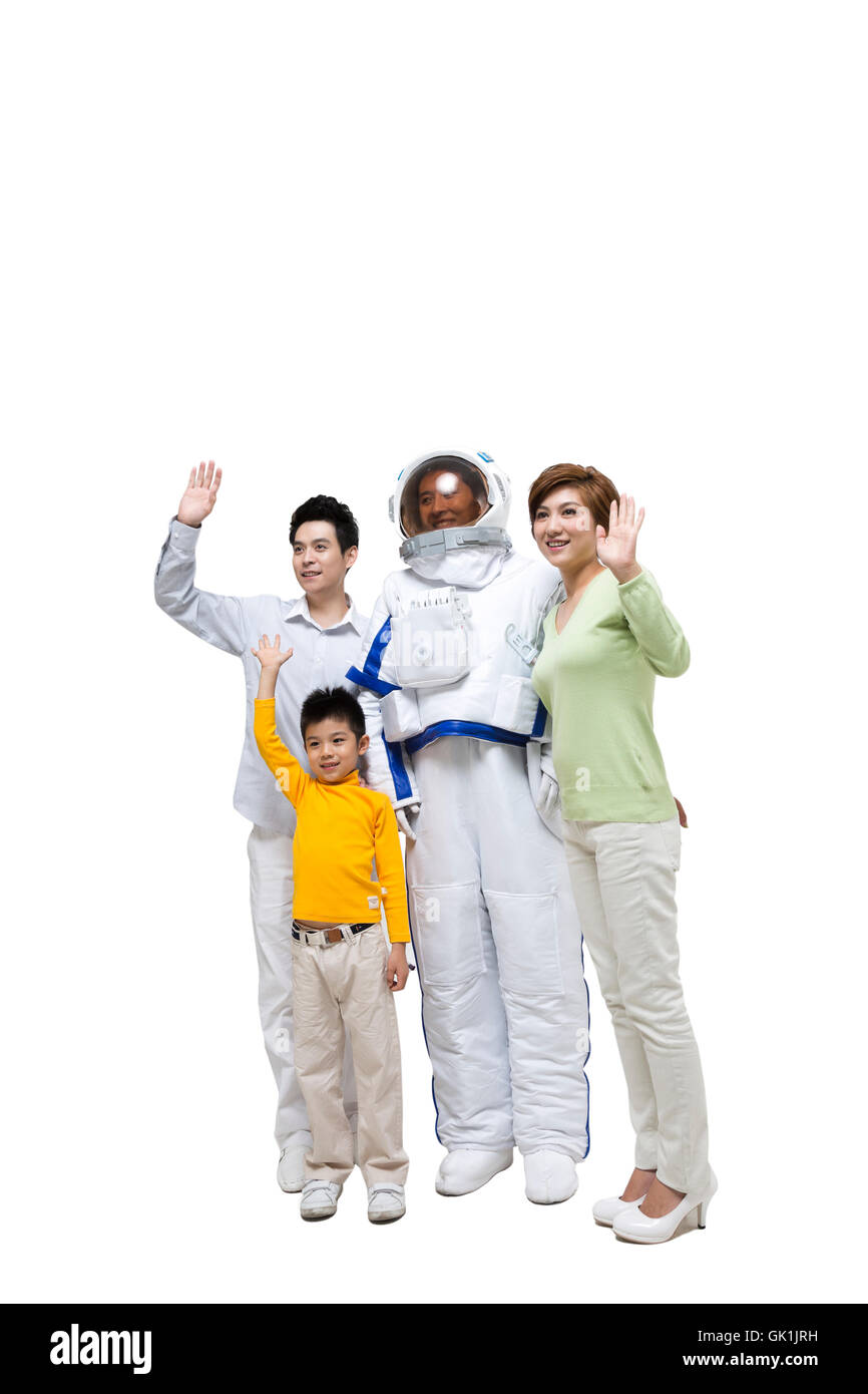 Studio shot astronaut family Stock Photo - Alamy