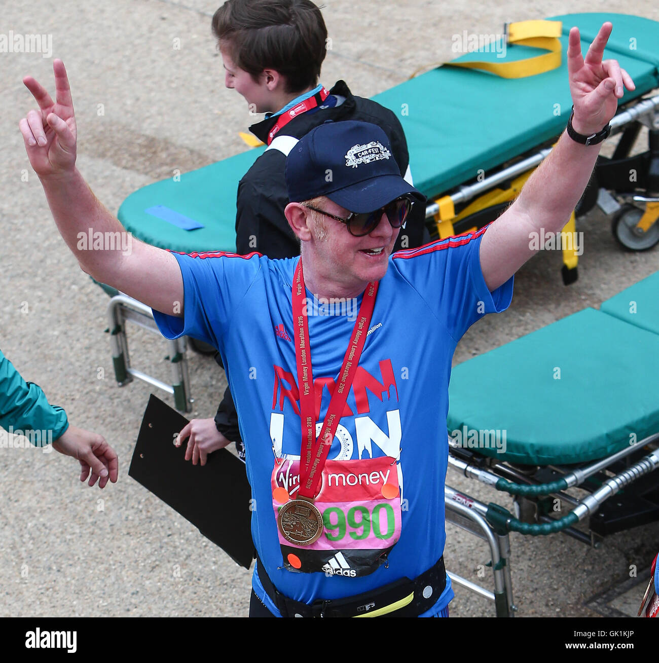 Celebrity runners in 2016 Virgin Money London Marathon Featuring: Chris ...