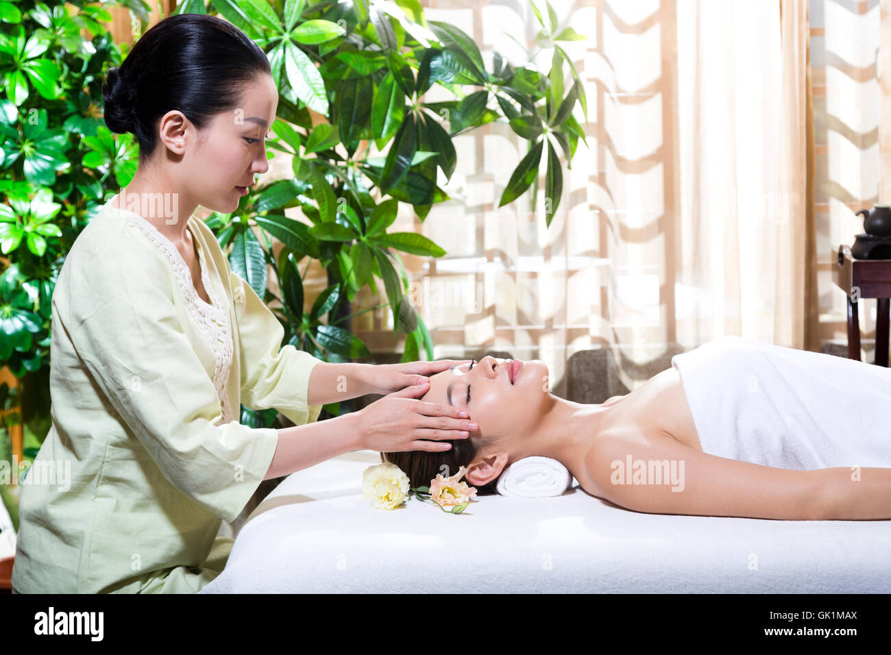 A young woman in the beauty salon skin care beauty Stock Photo - Alamy