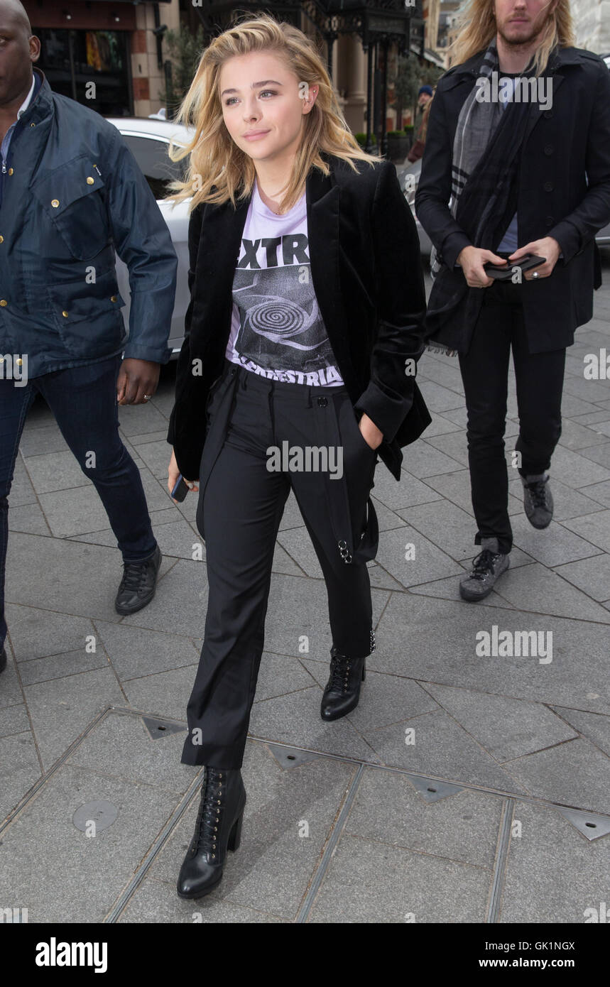 Chloe Grace Moritz pictured arriving at Capital Radio Featuring: Chloe ...