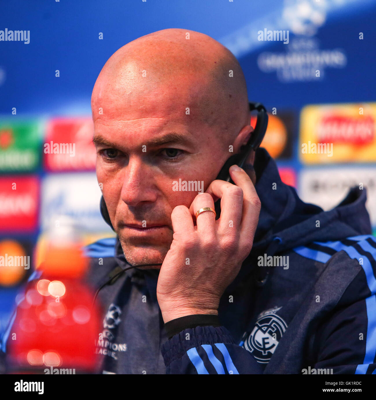 Real Madrid C.F. manager Zinedine Zidane attends a press conference at ...