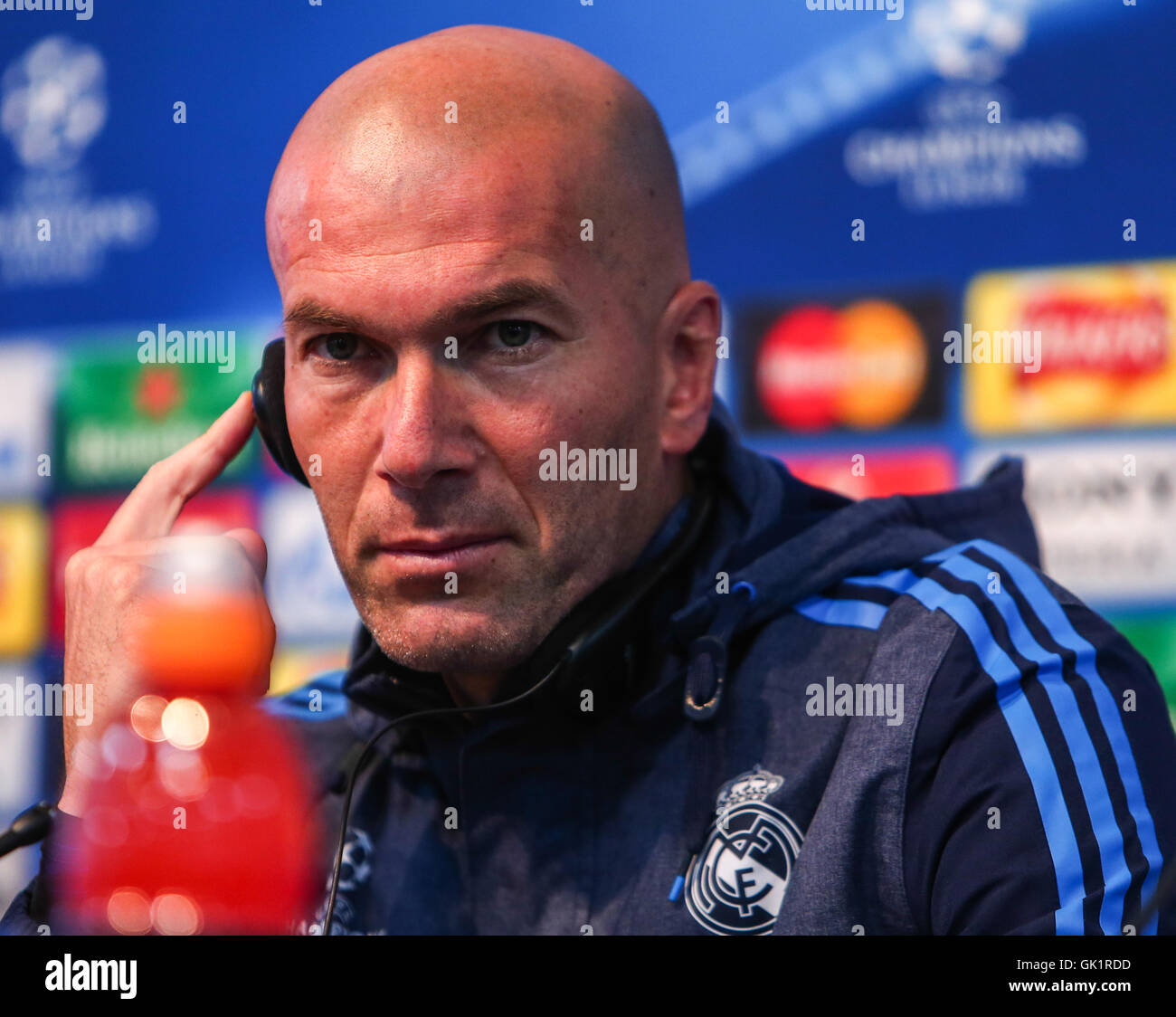 Real Madrid C.F. manager Zinedine Zidane attends a press conference at ...
