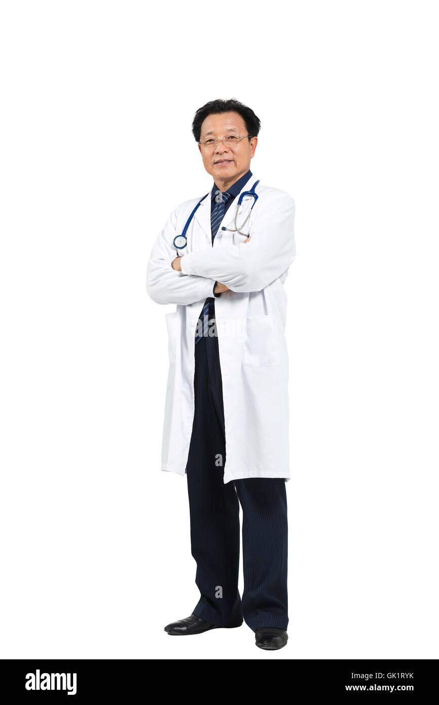 Mature middle aged smiling doctor Cut Out Stock Images & Pictures - Alamy