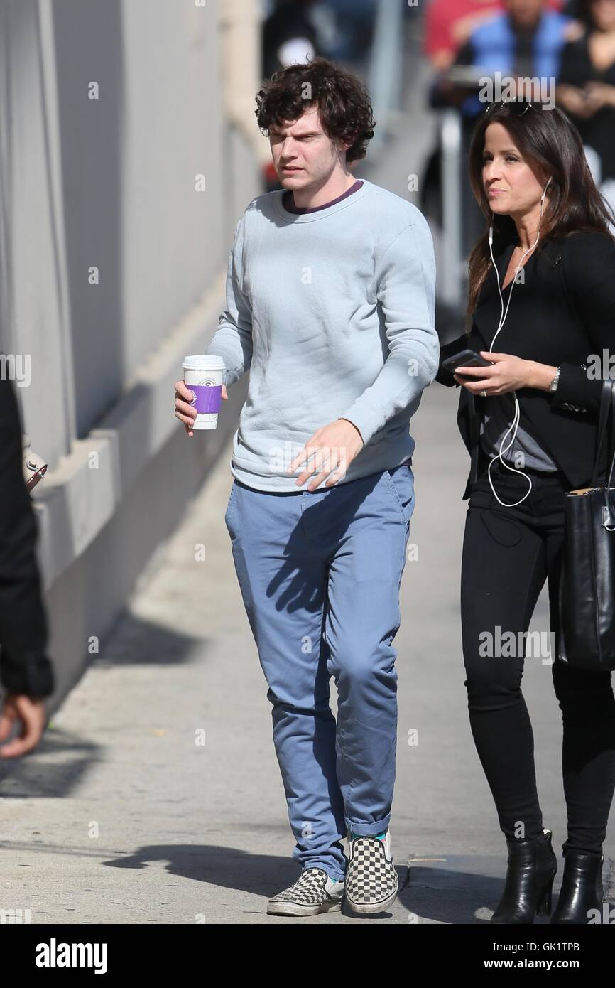 Evan Peters seen arriving at the ABC studios for Jimmy Kimmel Live ...