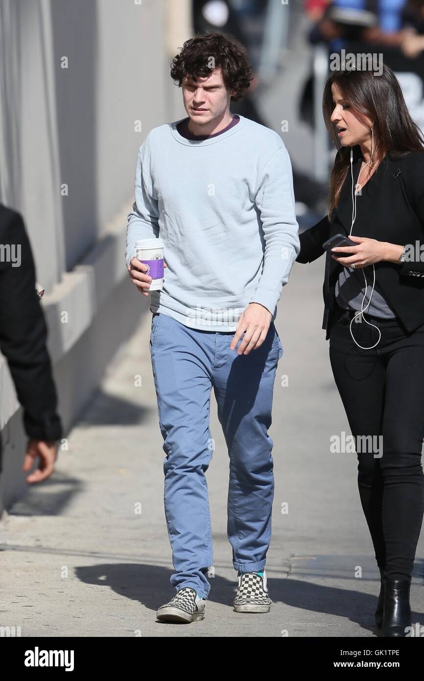 Evan Peters seen arriving at the ABC studios for Jimmy Kimmel Live ...