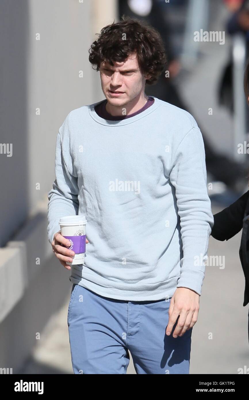 Evan Peters seen arriving at the ABC studios for Jimmy Kimmel Live ...