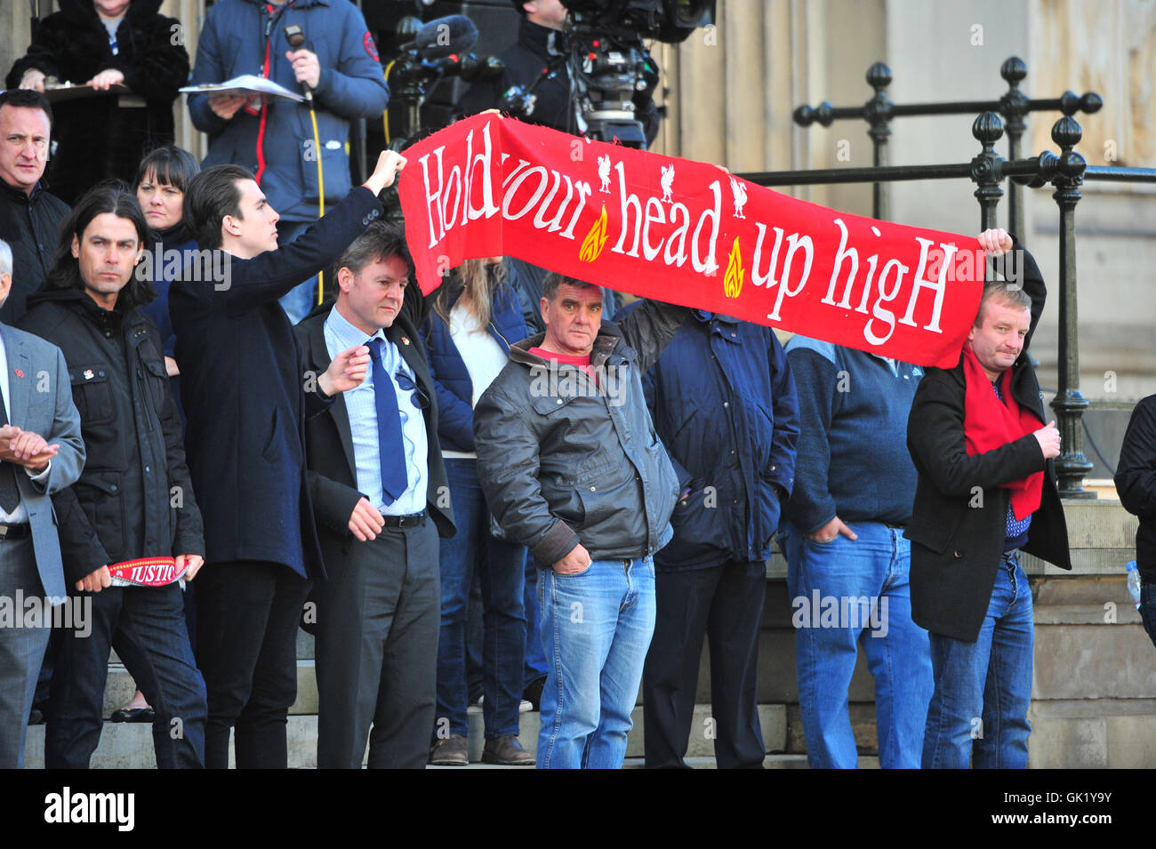 a vigil is held at St Georges hall,Liverpool. in memory of the 96who ...